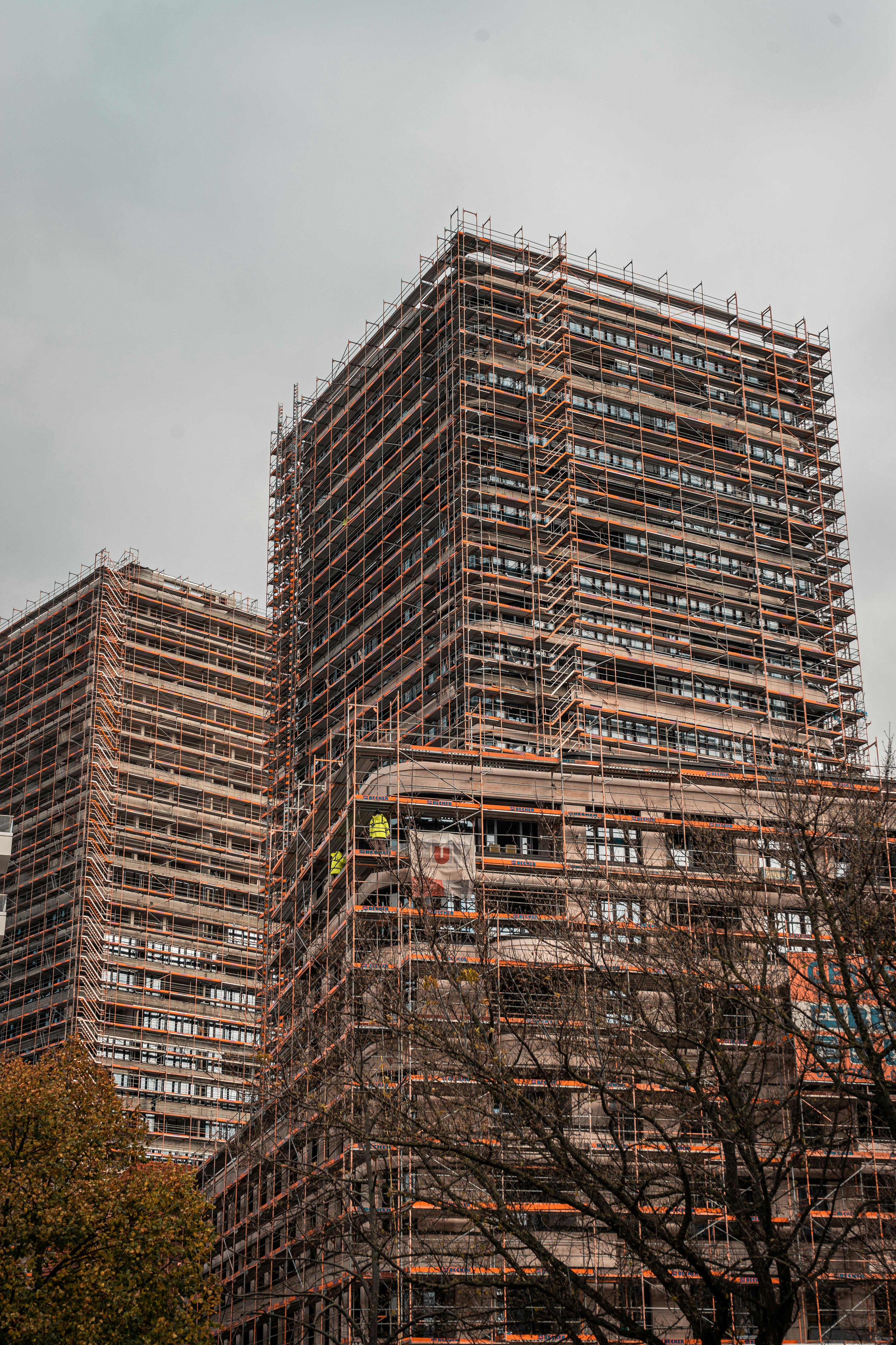 Yellow Scaffolding Building · Free Stock Photo
