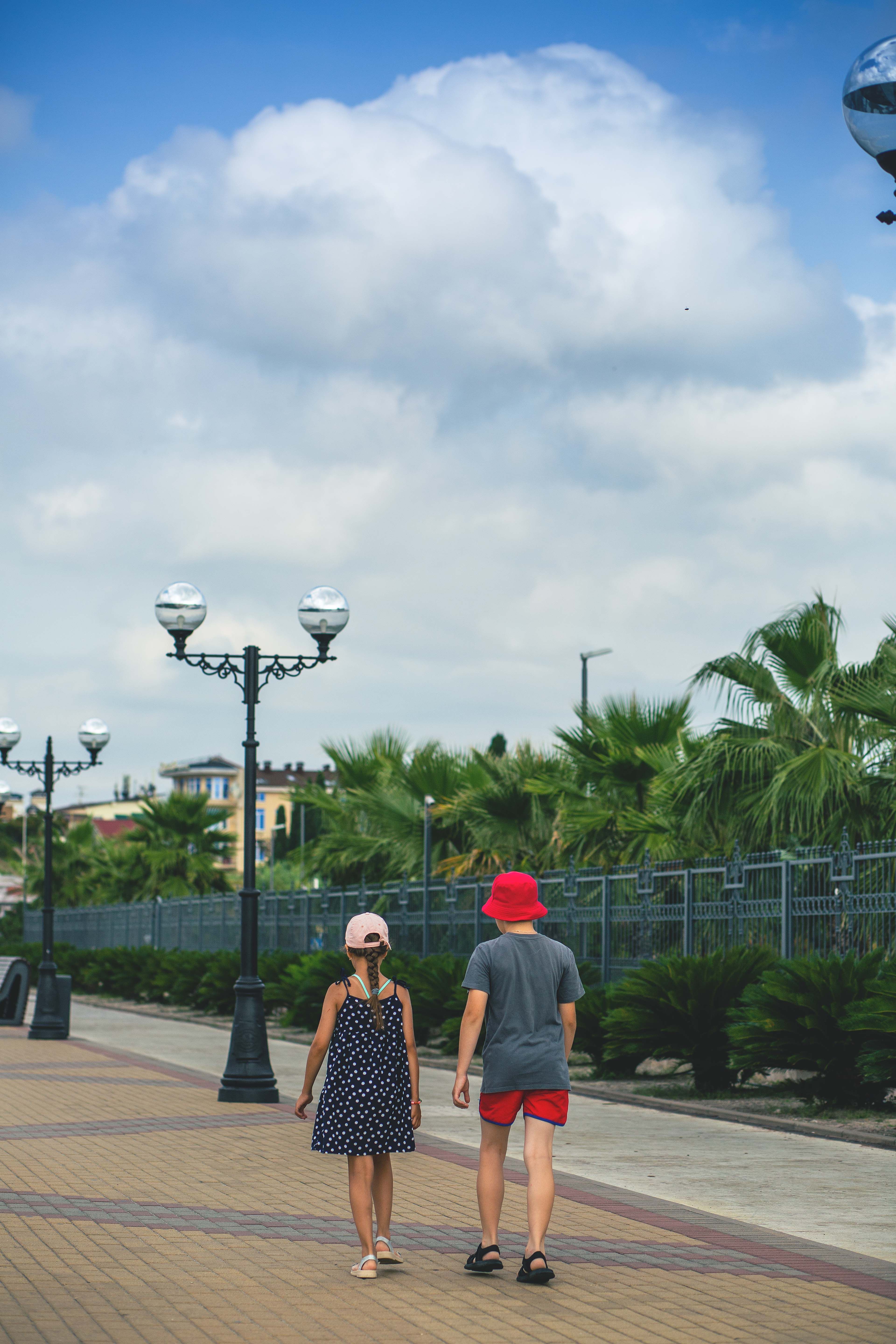 Back View of Kids Walking Together · Free Stock Photo