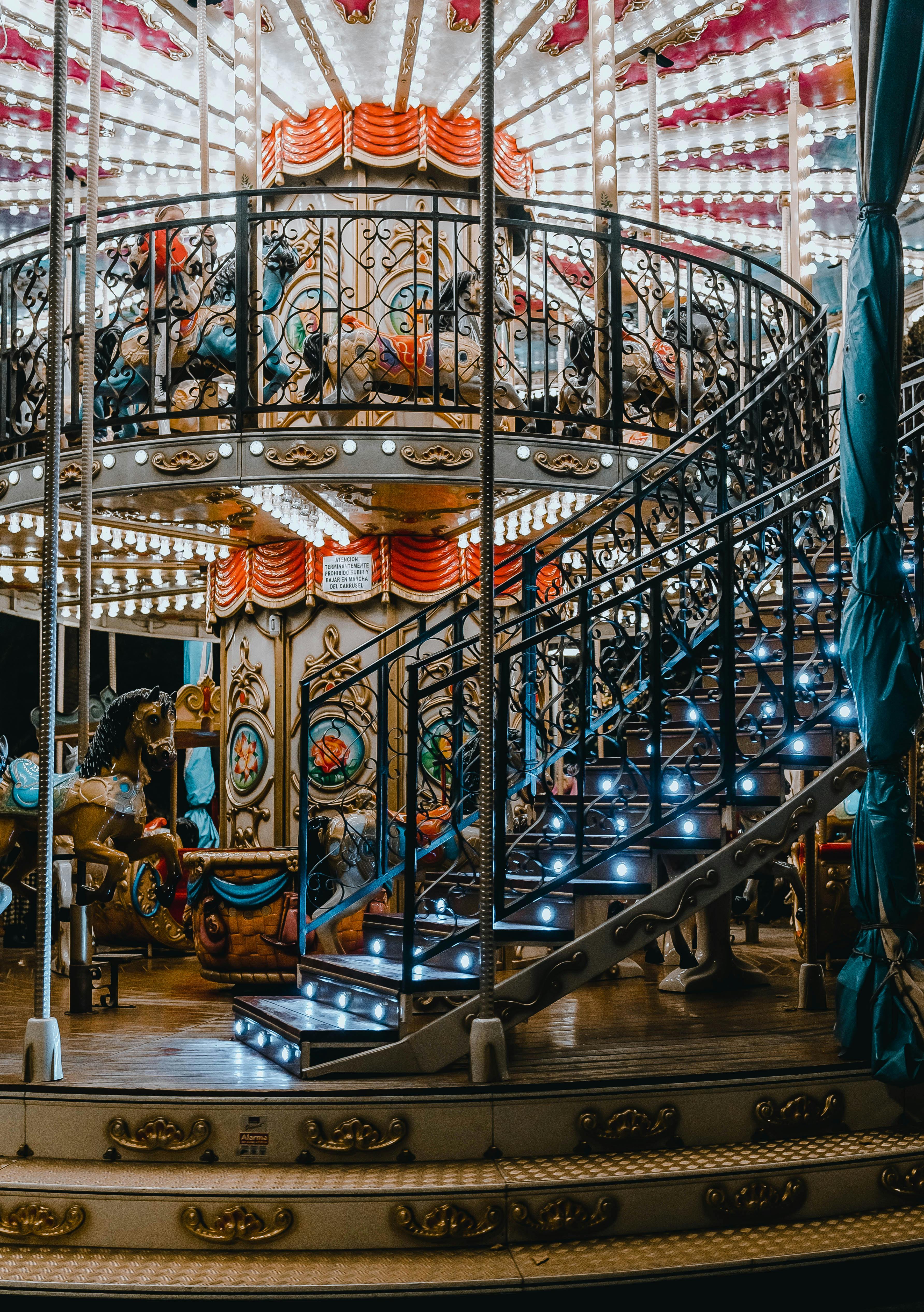 An Empty Carousel with Stairs · Free Stock Photo