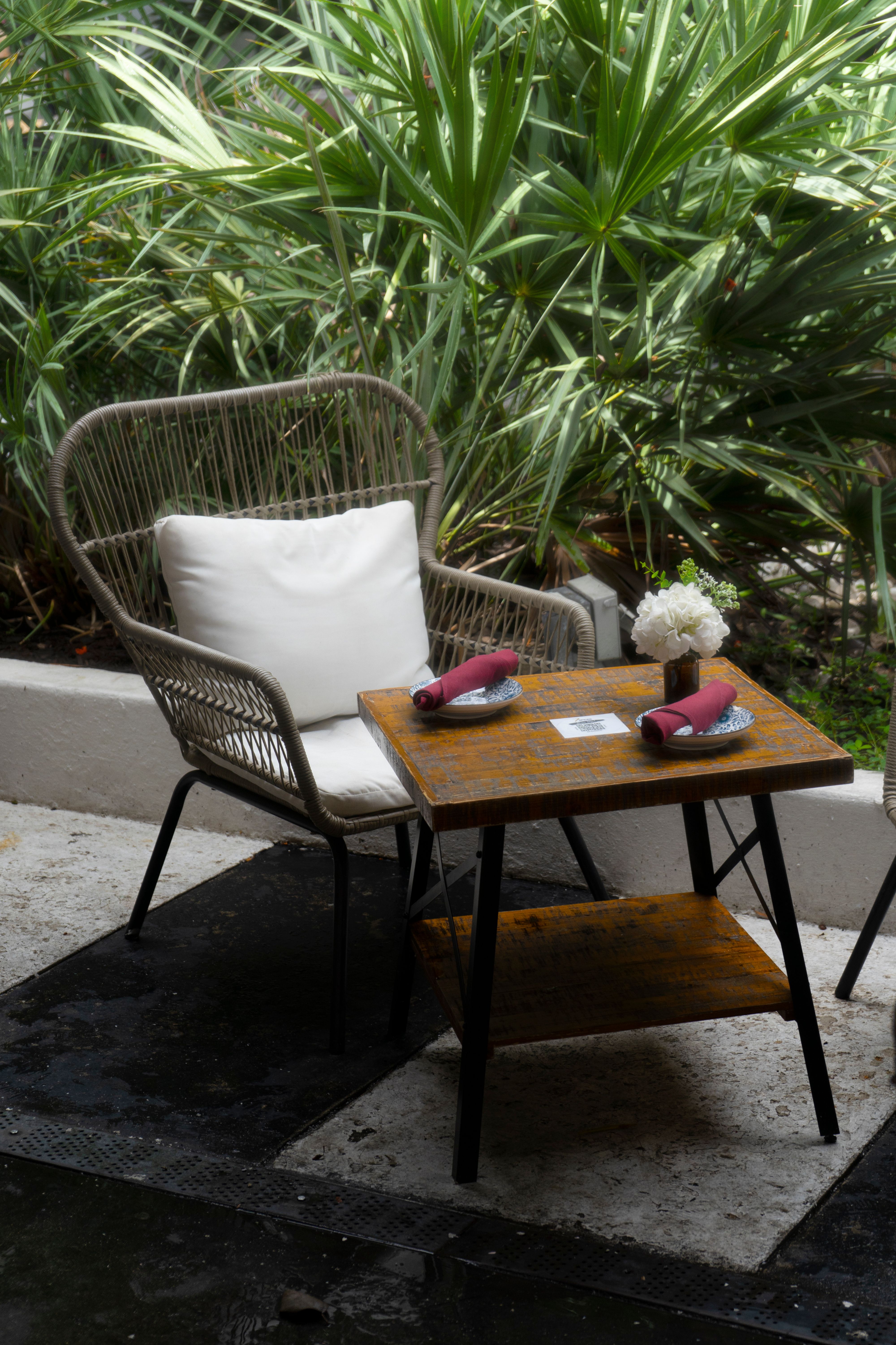 Chair and Table on Patio · Free Stock Photo