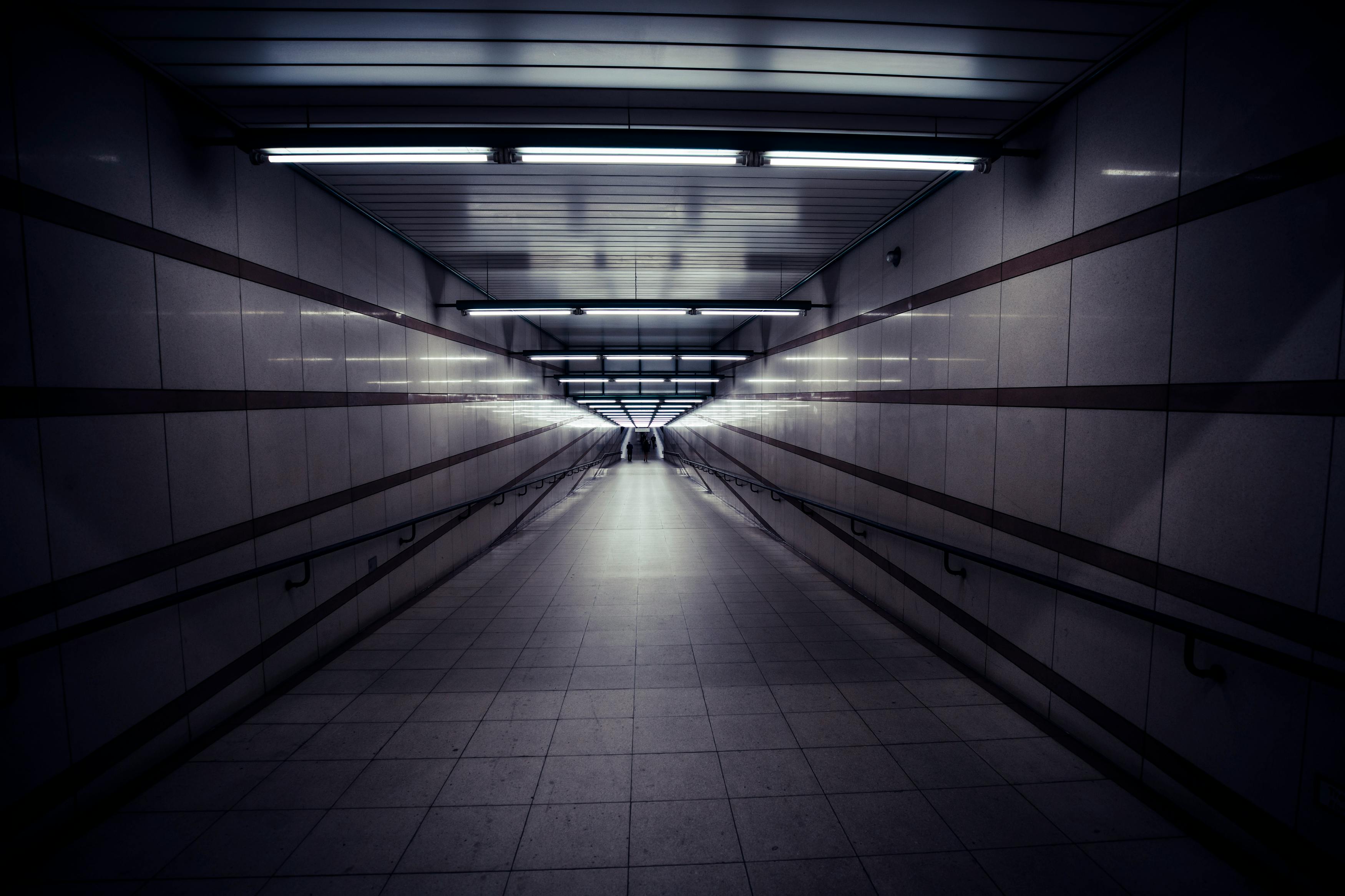 Empty Train Rail With Light · Free Stock Photo