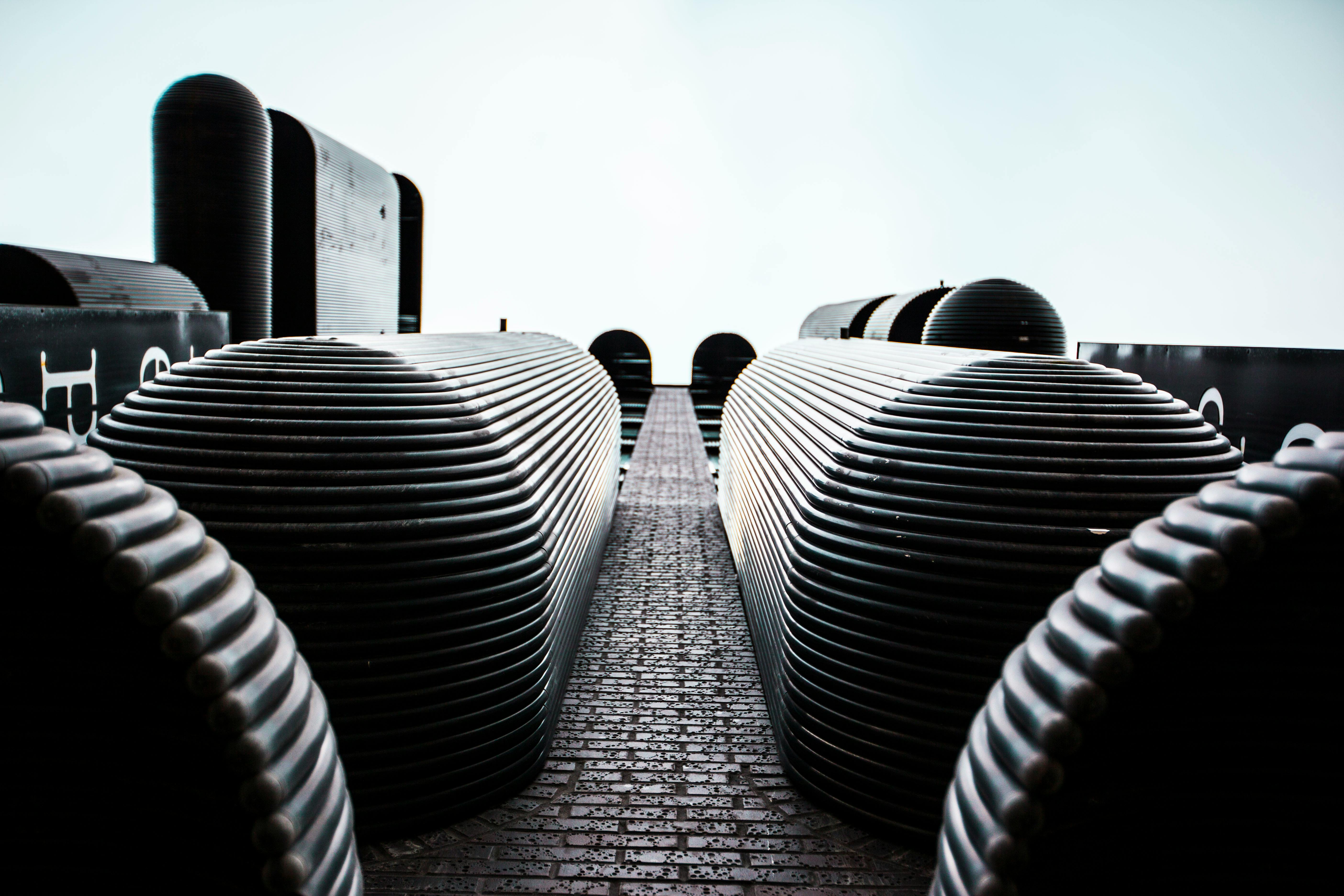 Grayscale Photo of Oblong Gray Metal Frames · Free Stock Photo