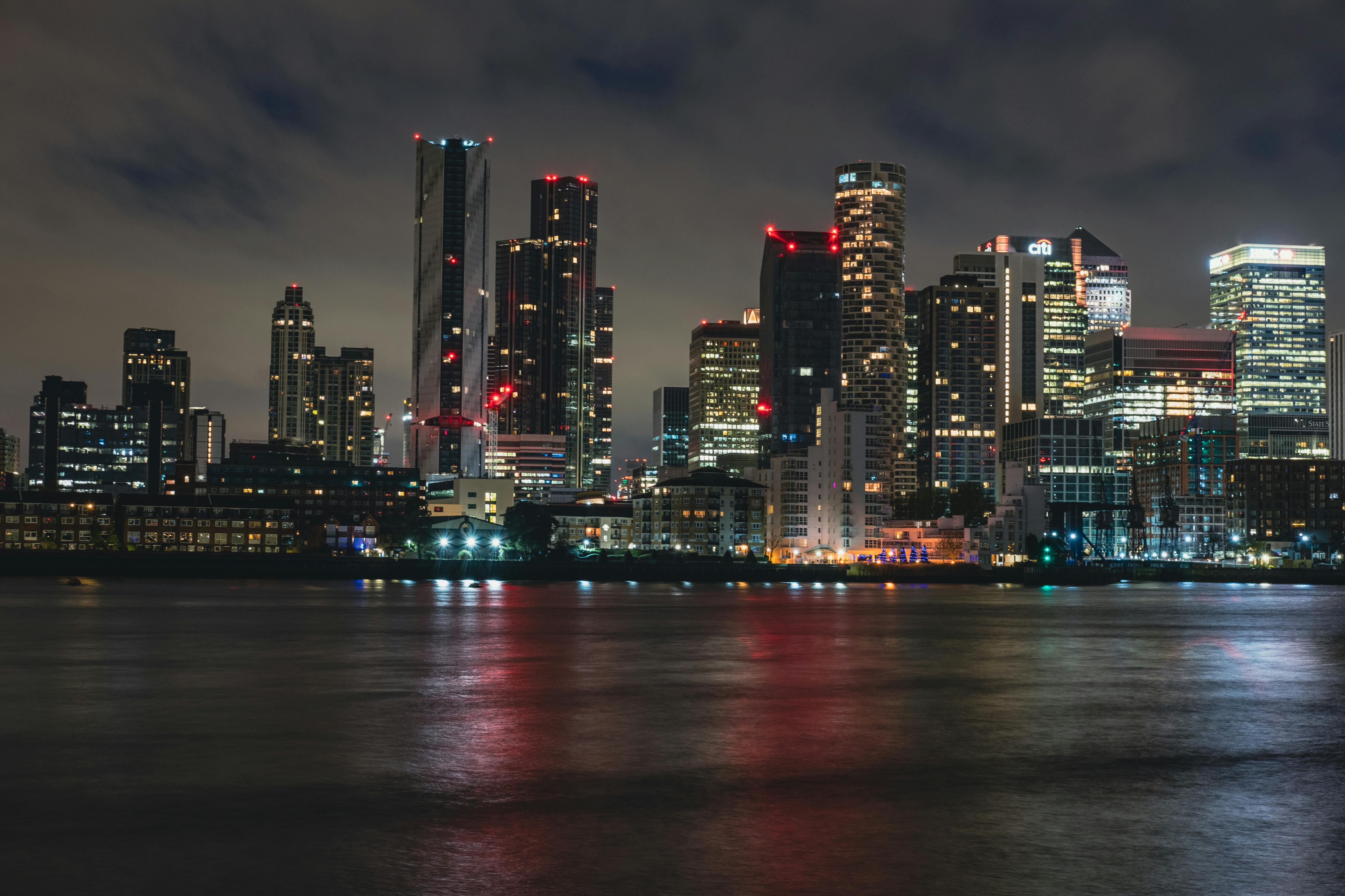 High-rise Buildings at Night · Free Stock Photo
