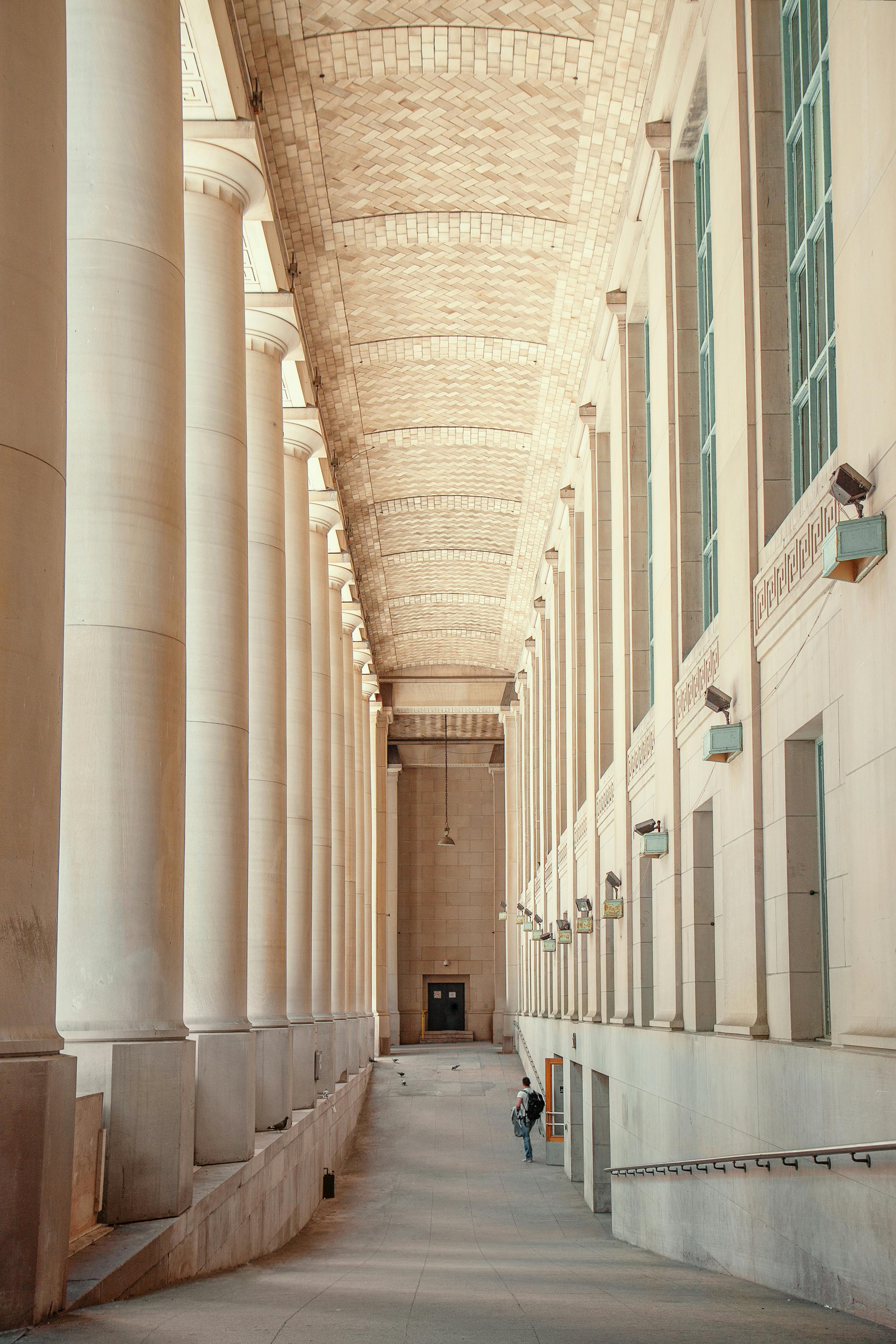 Columns in Classic Corridor · Free Stock Photo