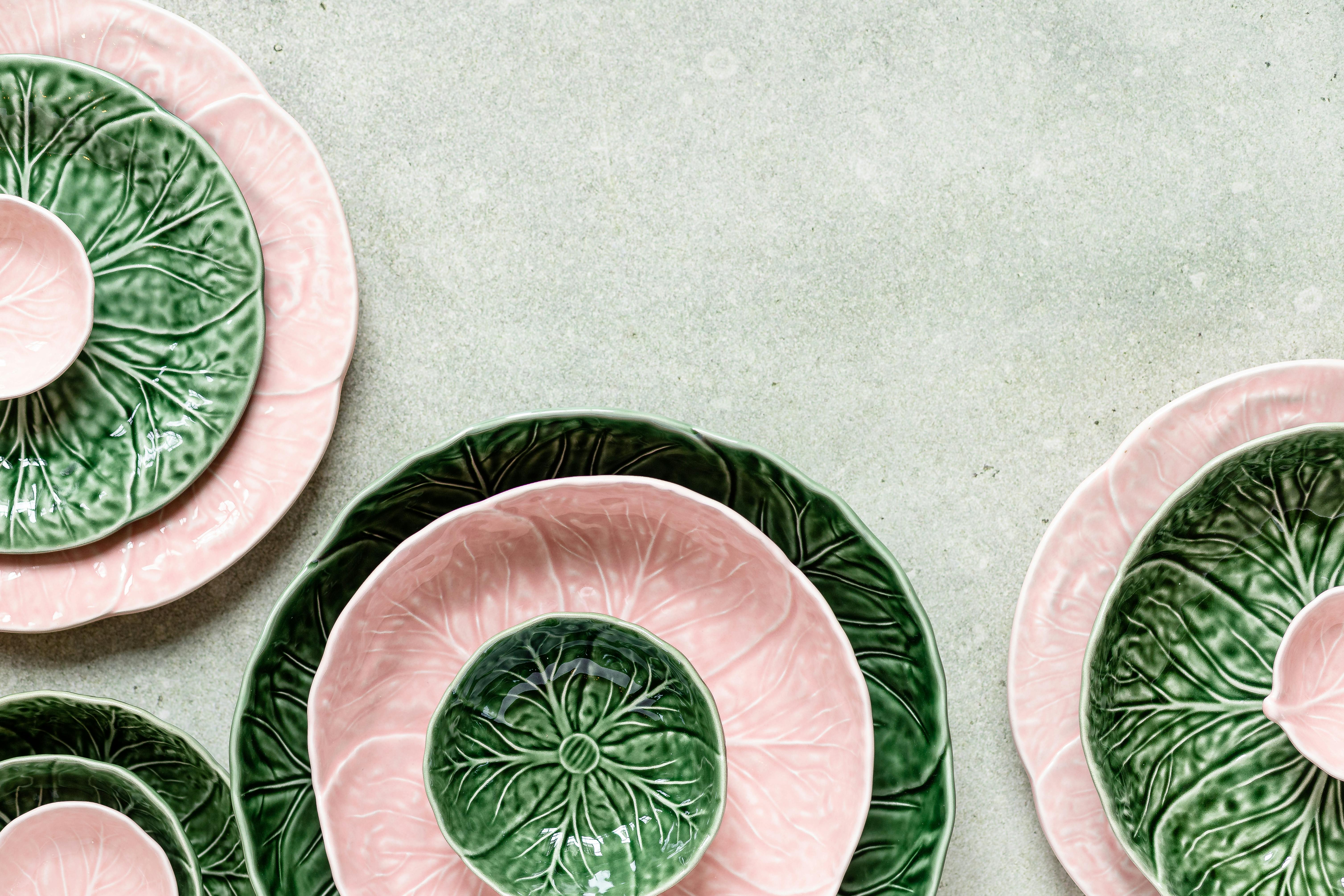 Green and Pink Ceramic Tableware · Free Stock Photo