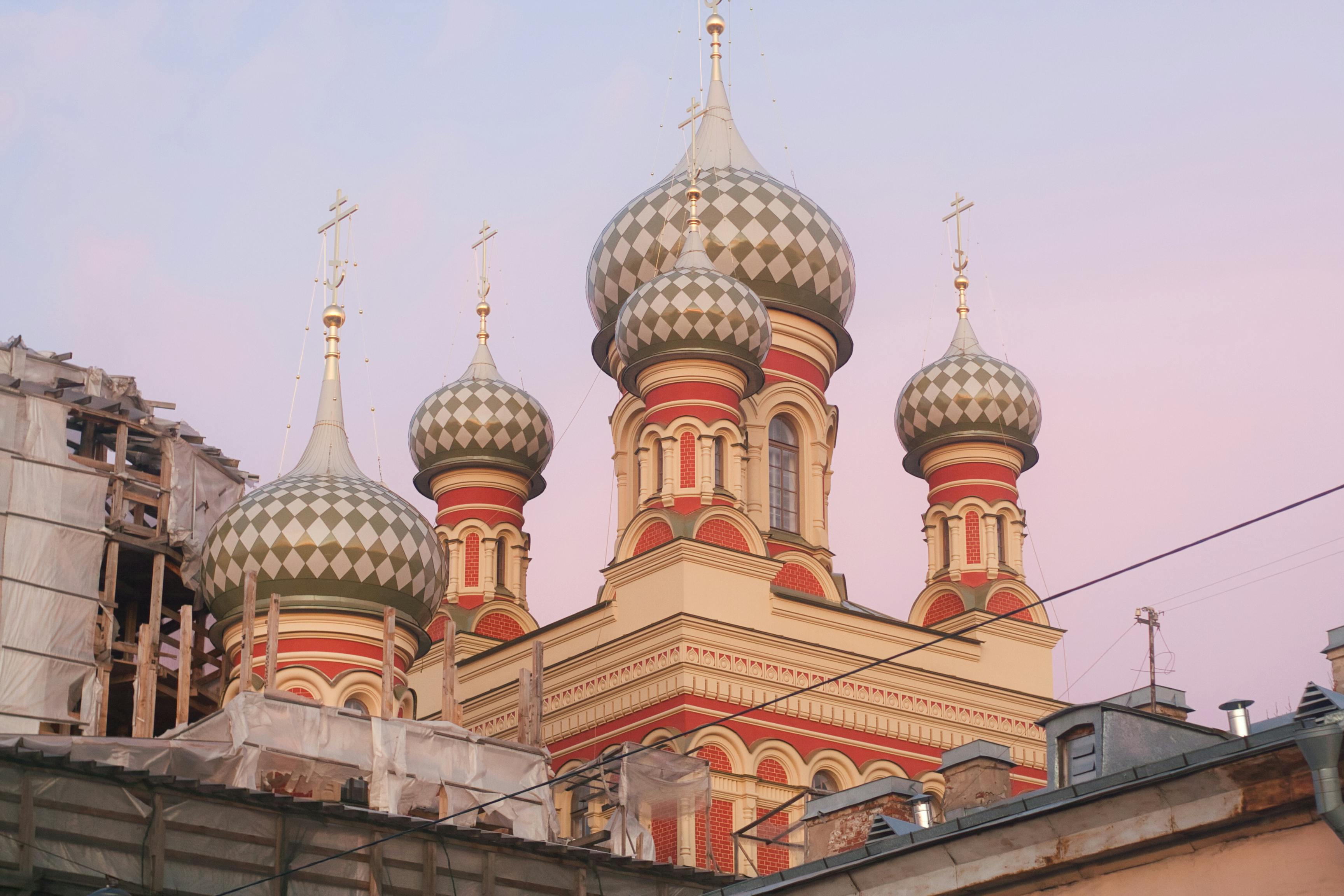 Multi Colored Domes of a Cathedral · Free Stock Photo
