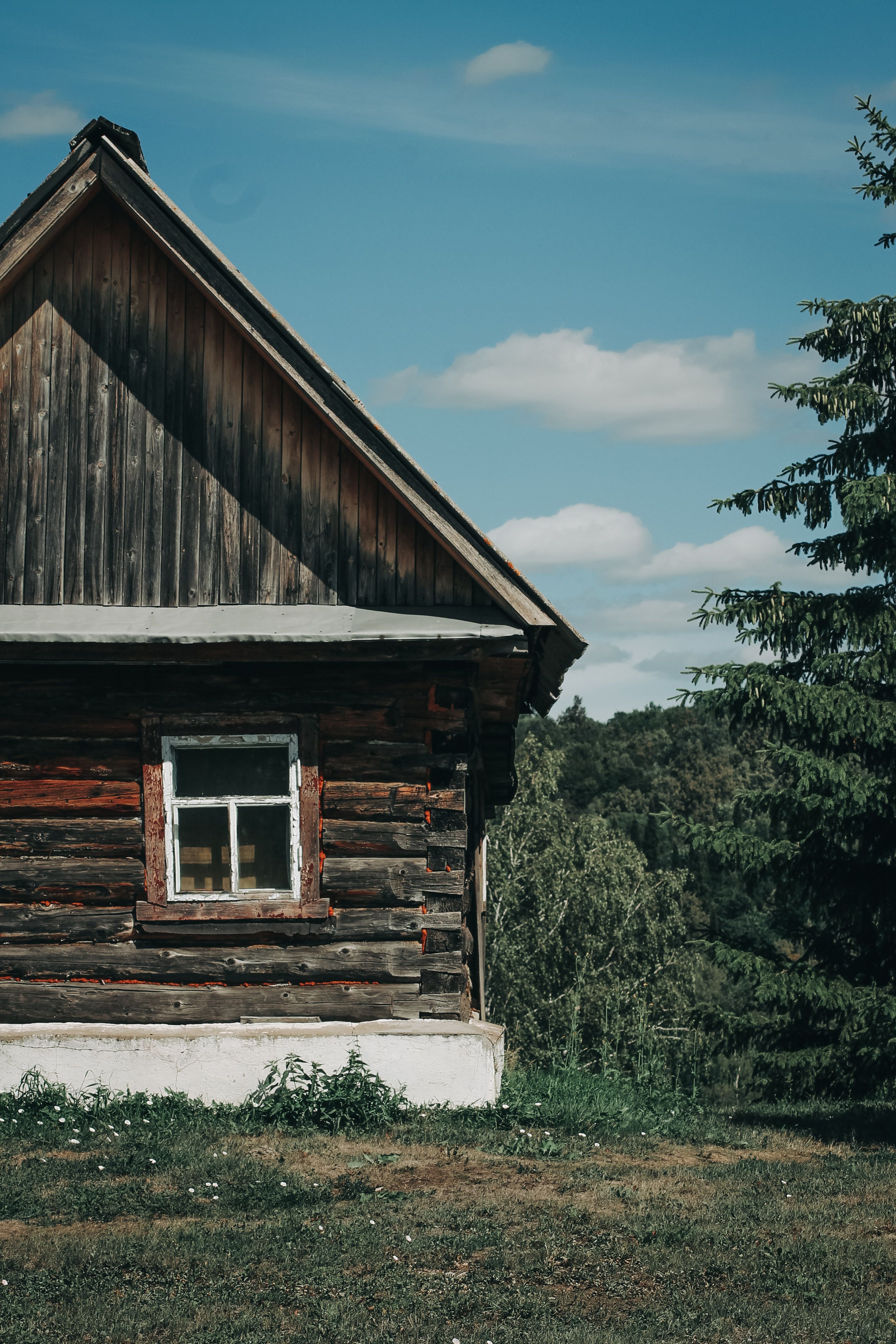 Charmante Vieille Cabane En Bois Dans Un Champ Verdoyant · Photo gratuite