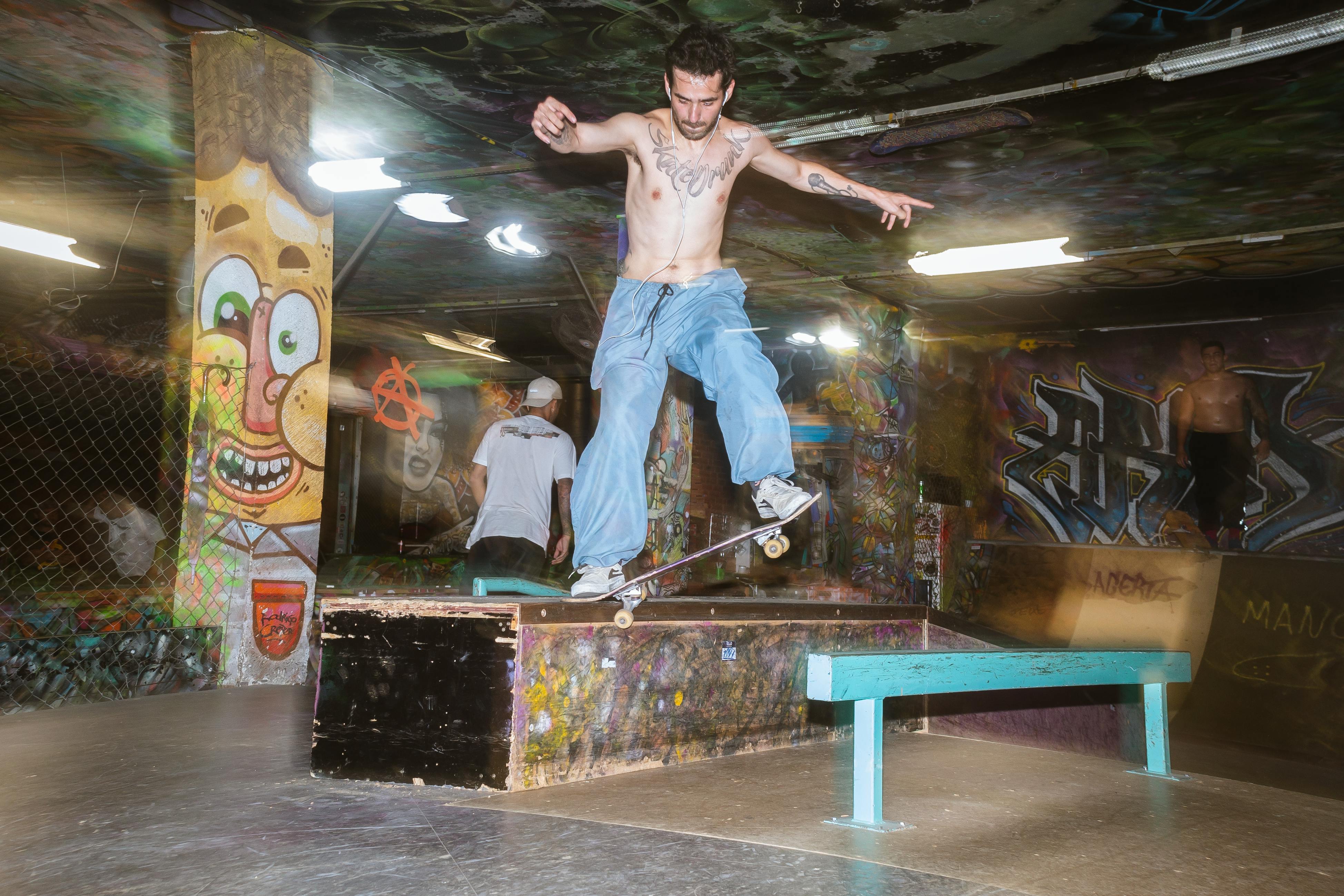 Shirtless Man Skateboarding · Free Stock Photo
