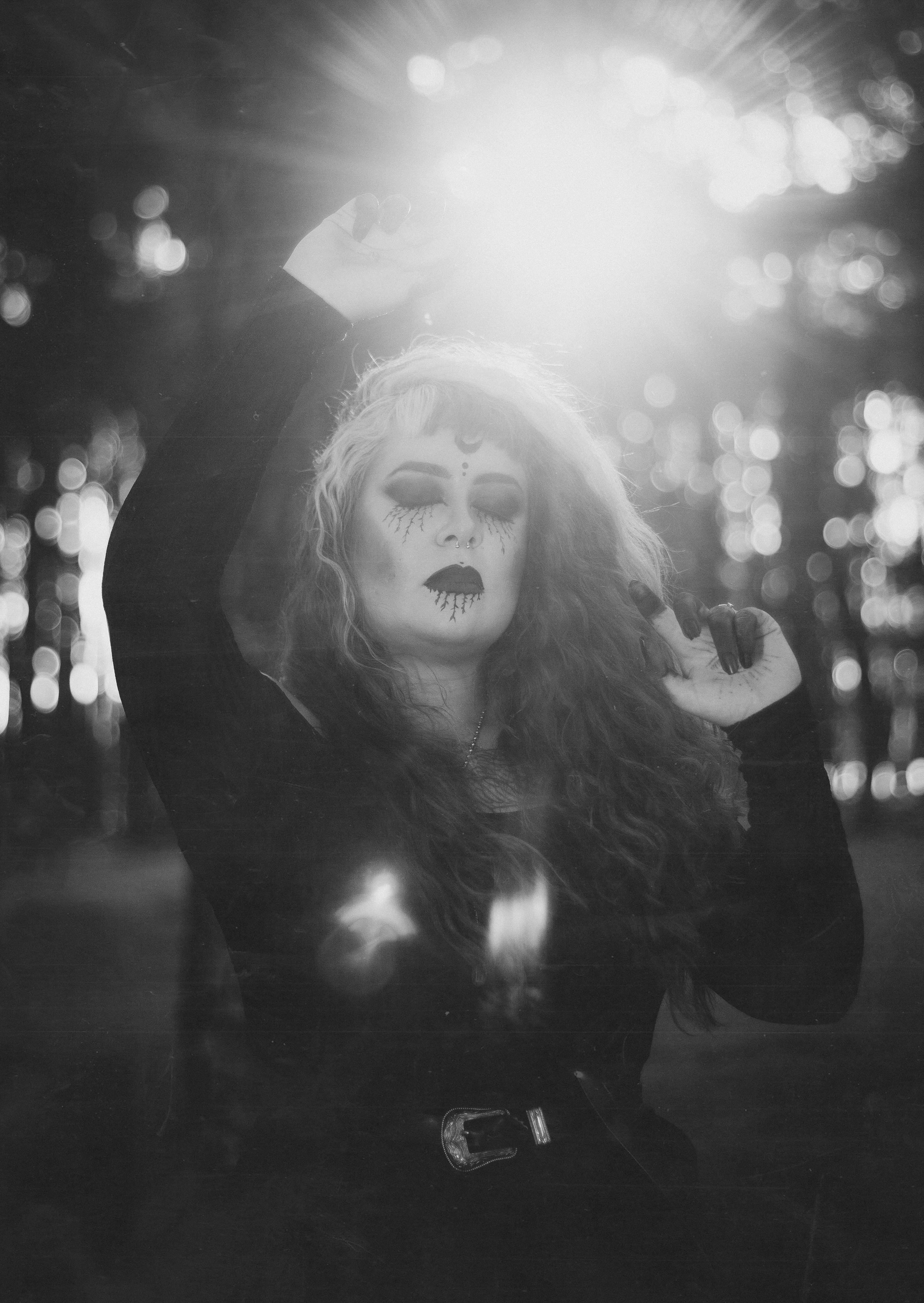 A Grayscale of Women in Witch Costumes · Free Stock Photo