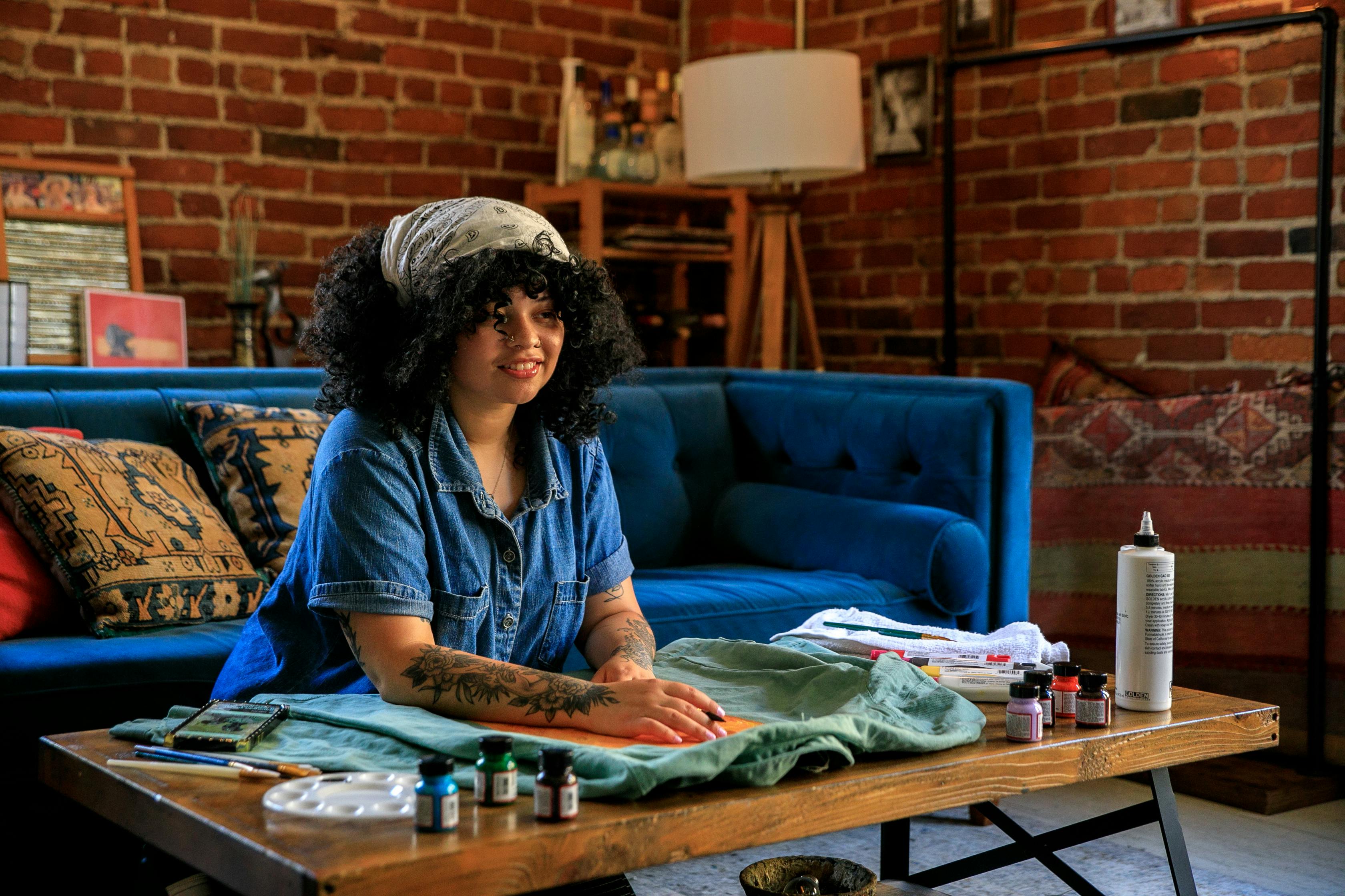 Woman Creating Design for Blouse · Free Stock Photo