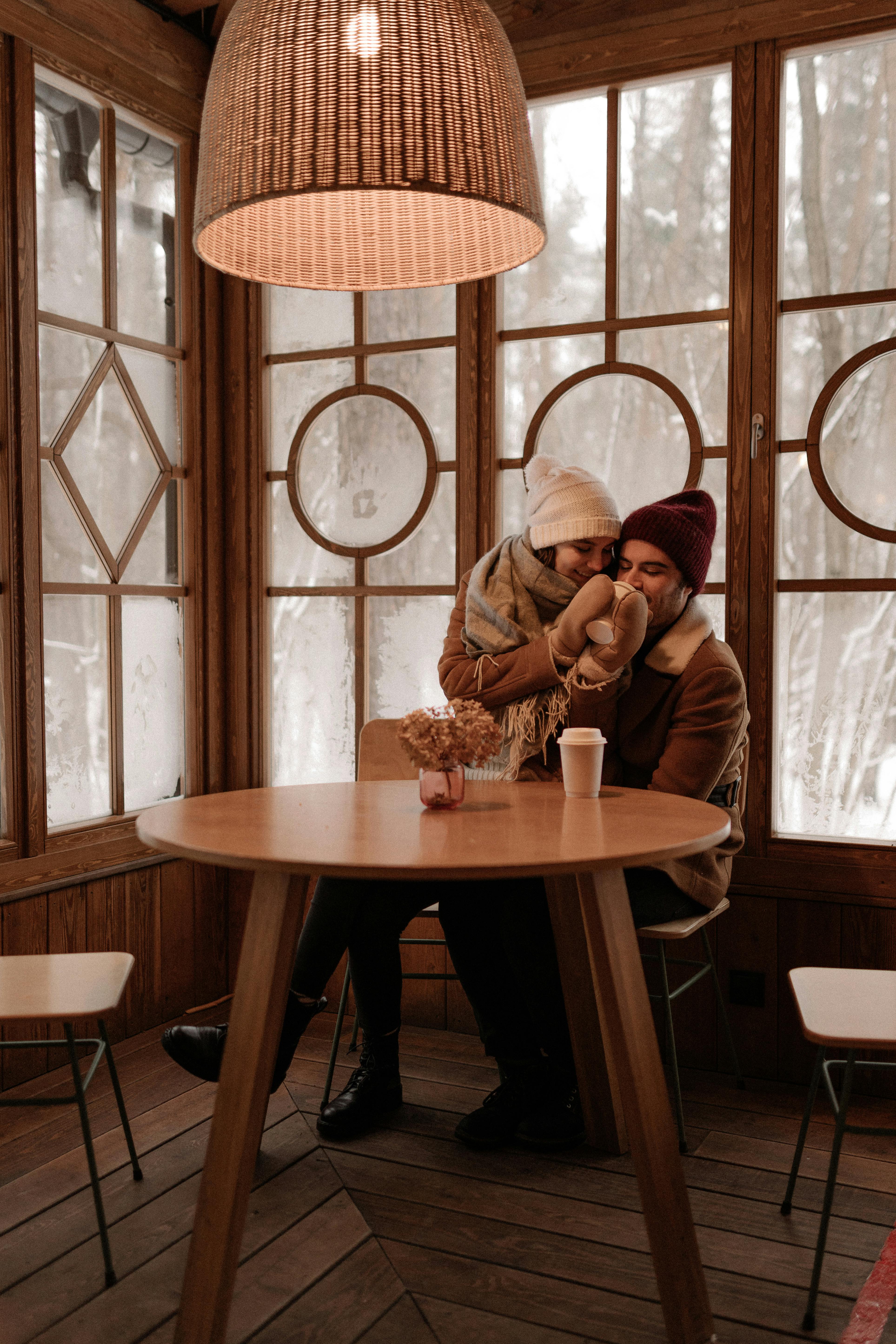 Romantic Couple Drinking Coffee · Free Stock Photo
