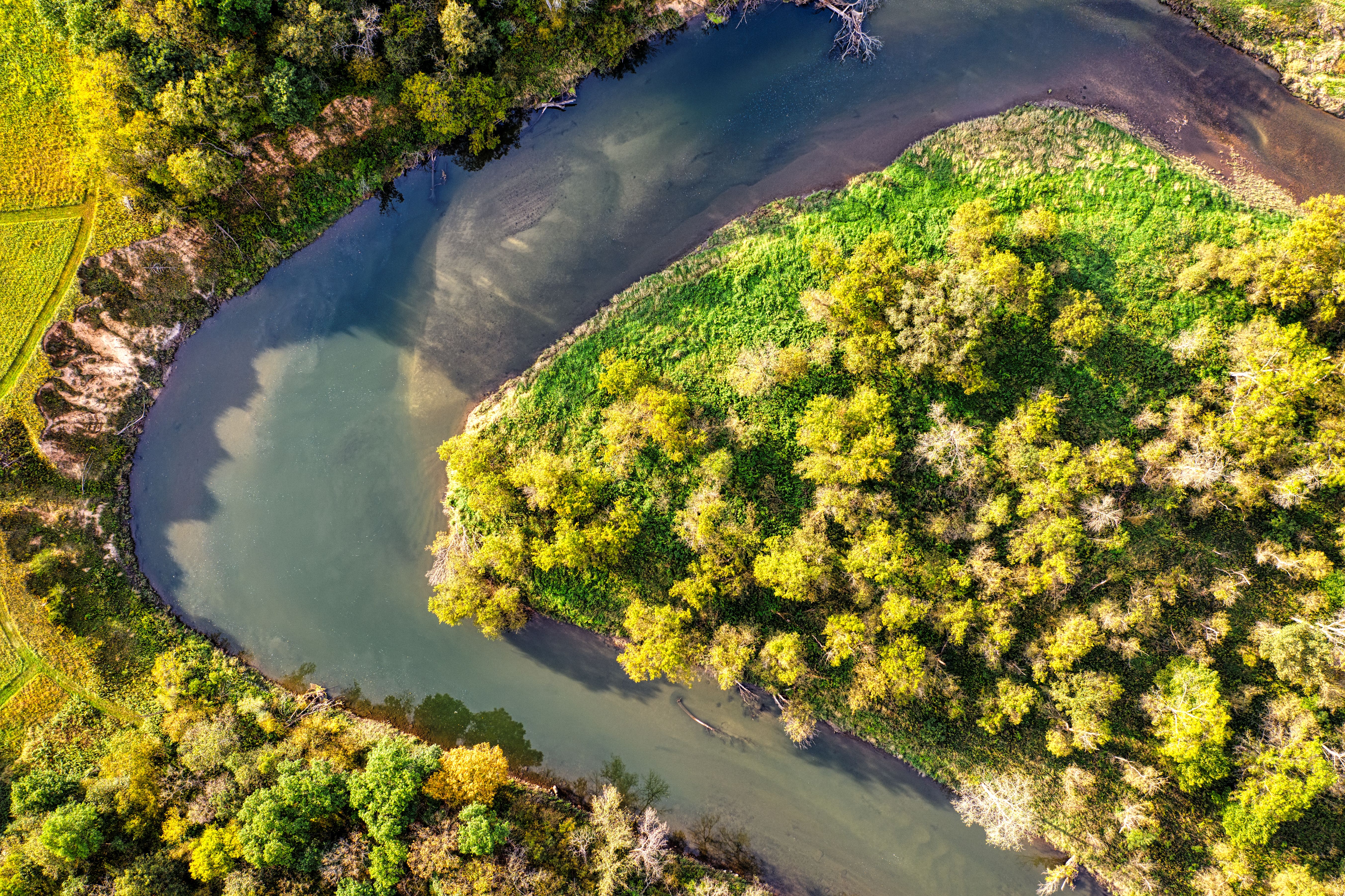 Drone Shot of a Narrow River · Free Stock Photo