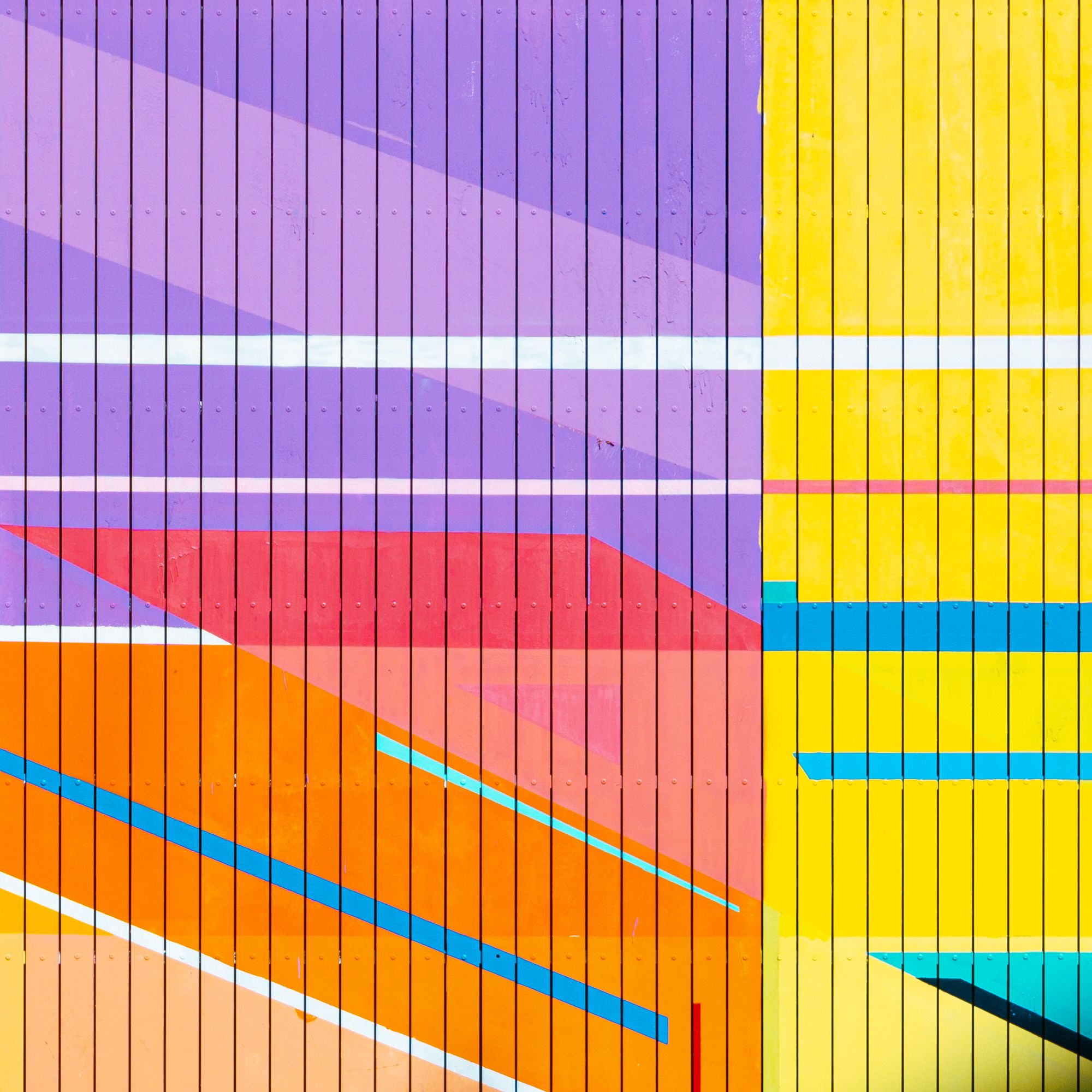 Yellow Green and Blue Brick Wall · Free Stock Photo