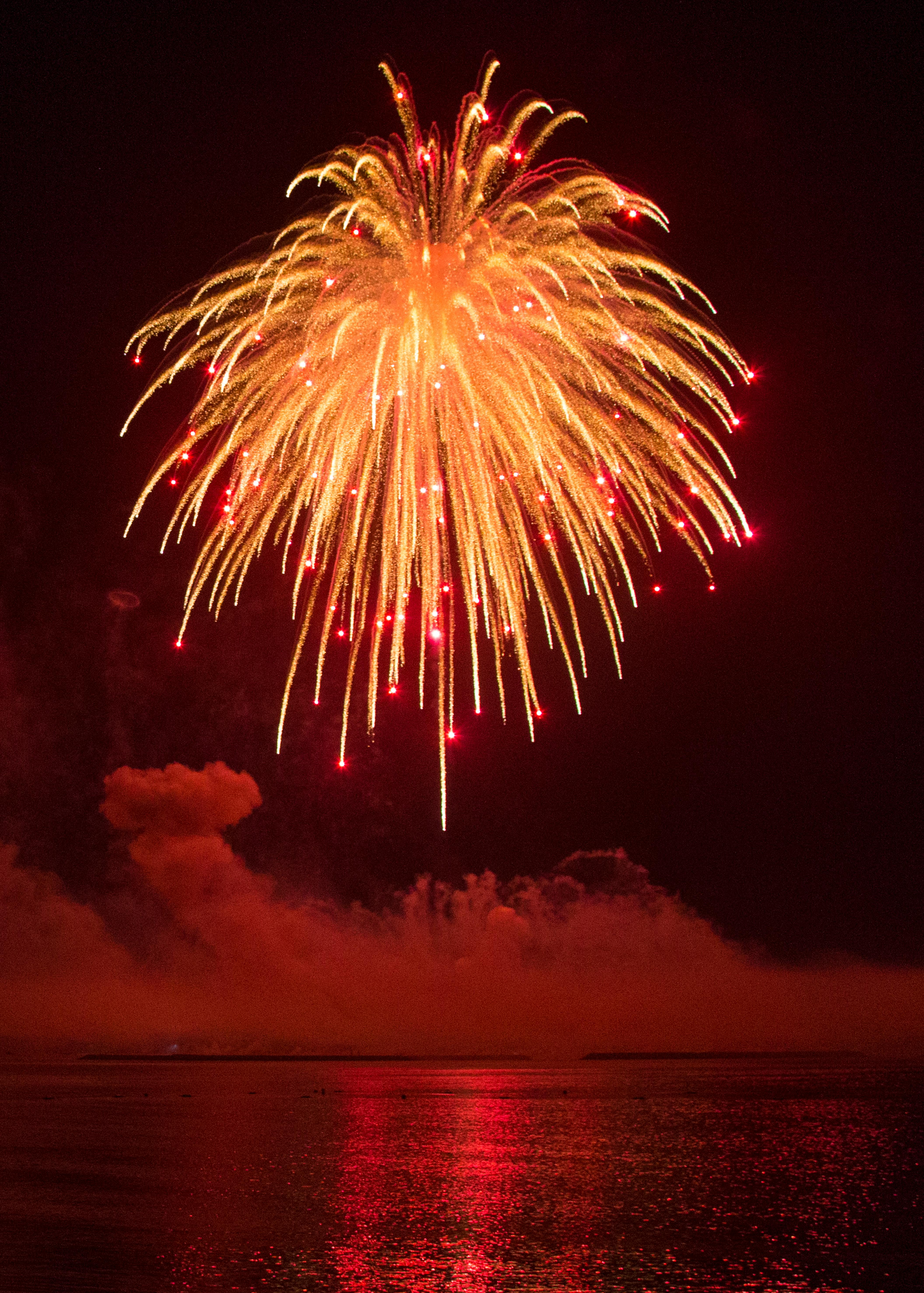 Red Fireworks in the Sky during Night Time · Free Stock Photo