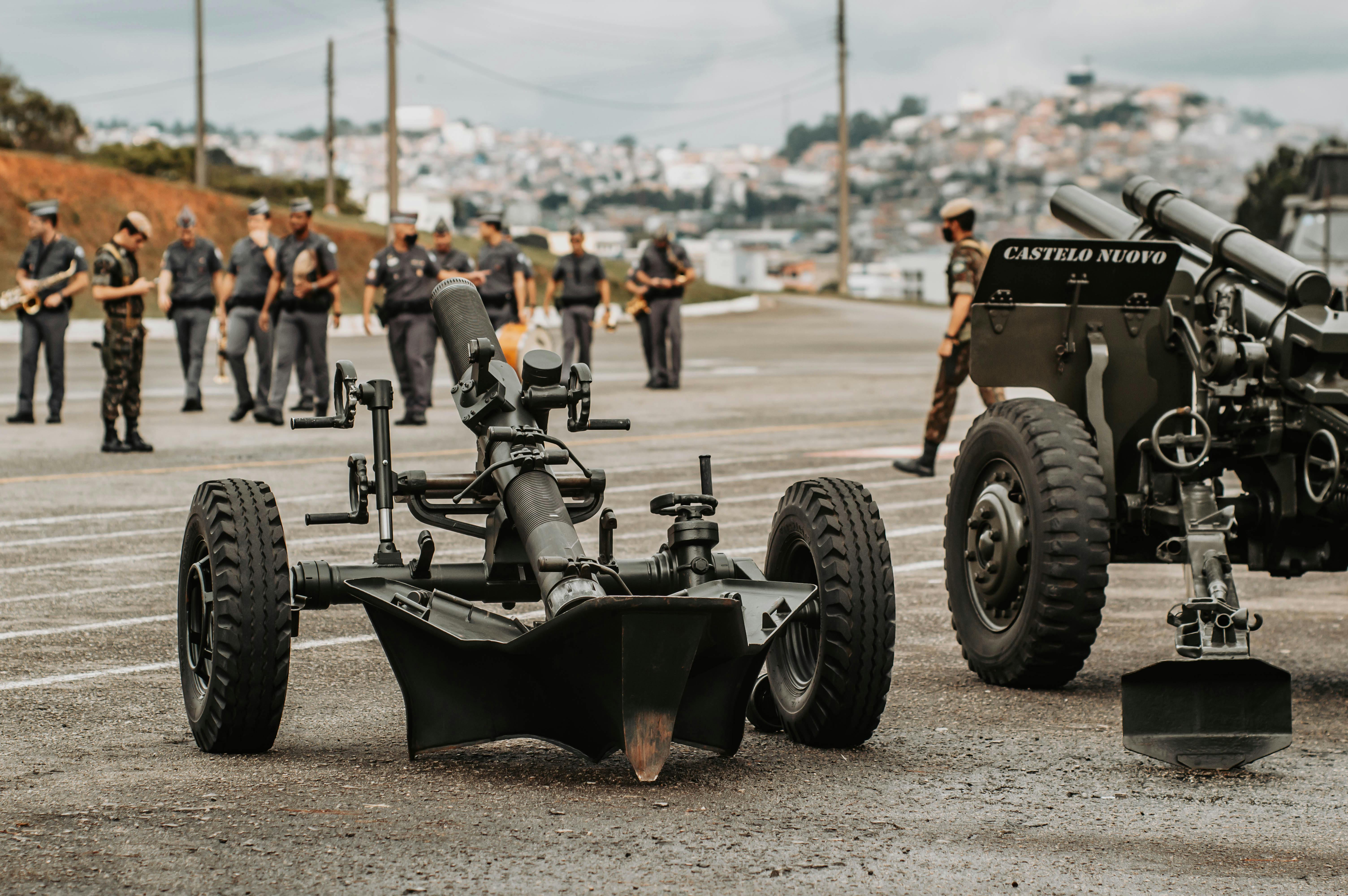 A Soldier Rolling a Wheel · Free Stock Photo