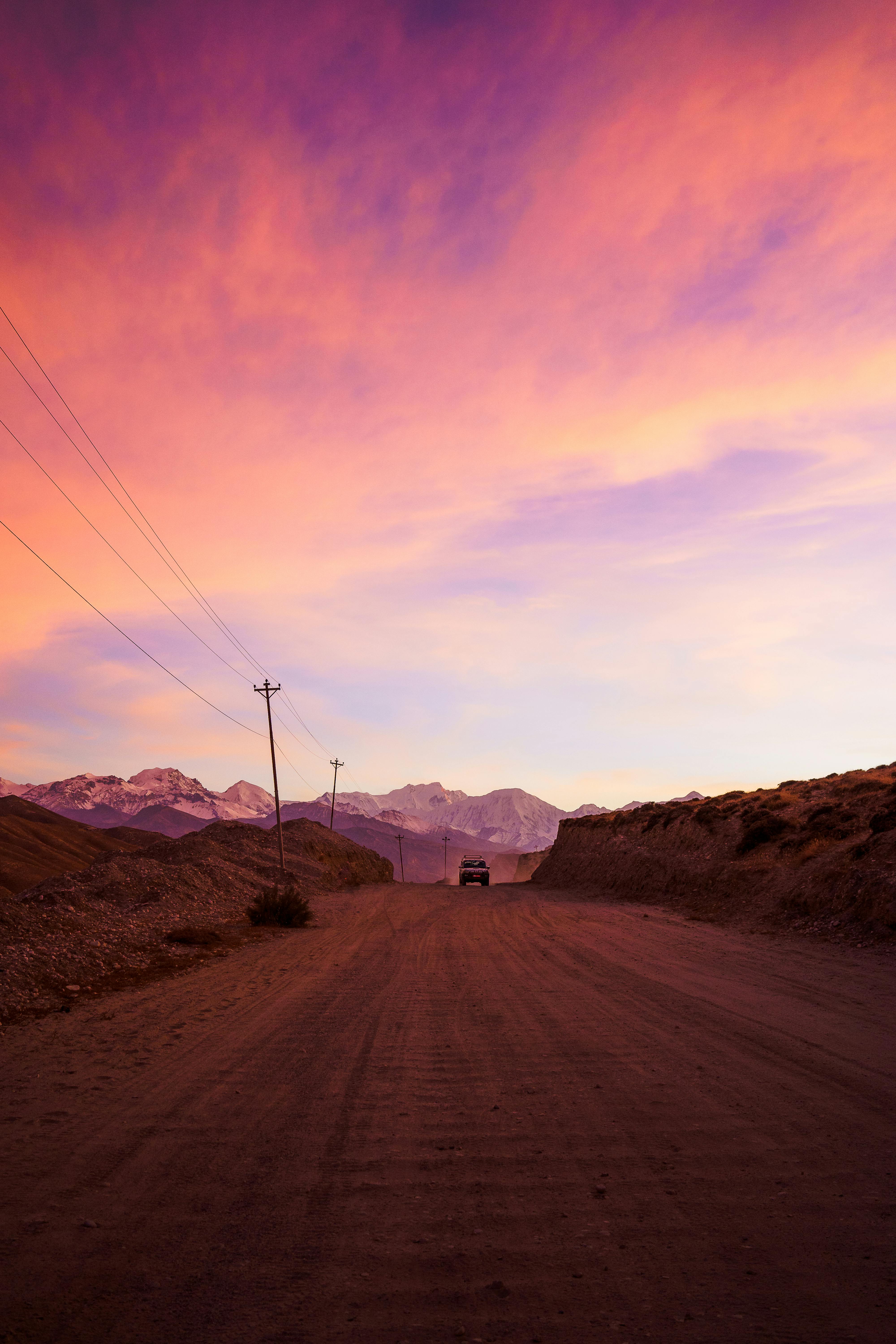 Unpaved Road Under Pink Sky · Free Stock Photo