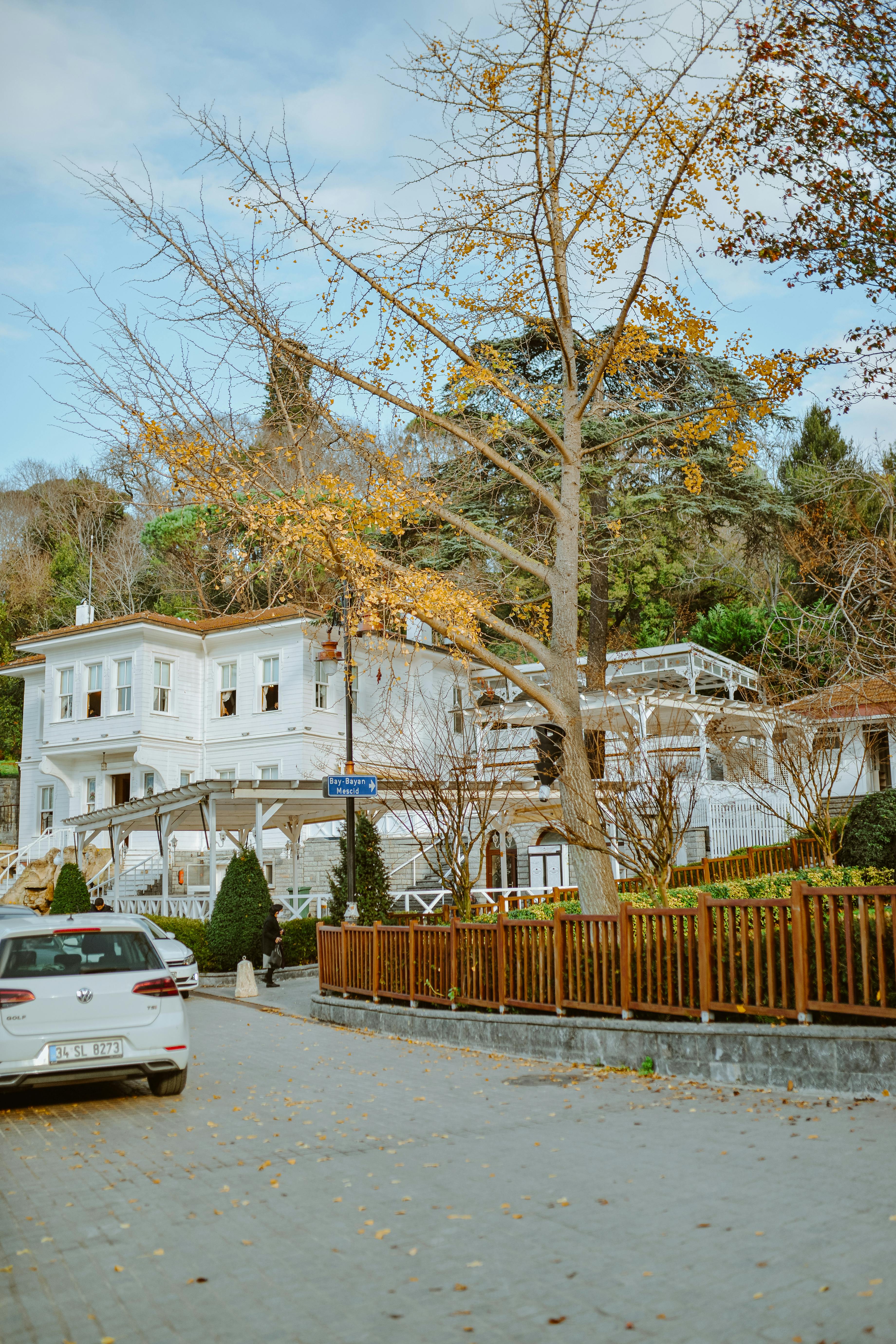 Parked Cars outside a White Building · Free Stock Photo