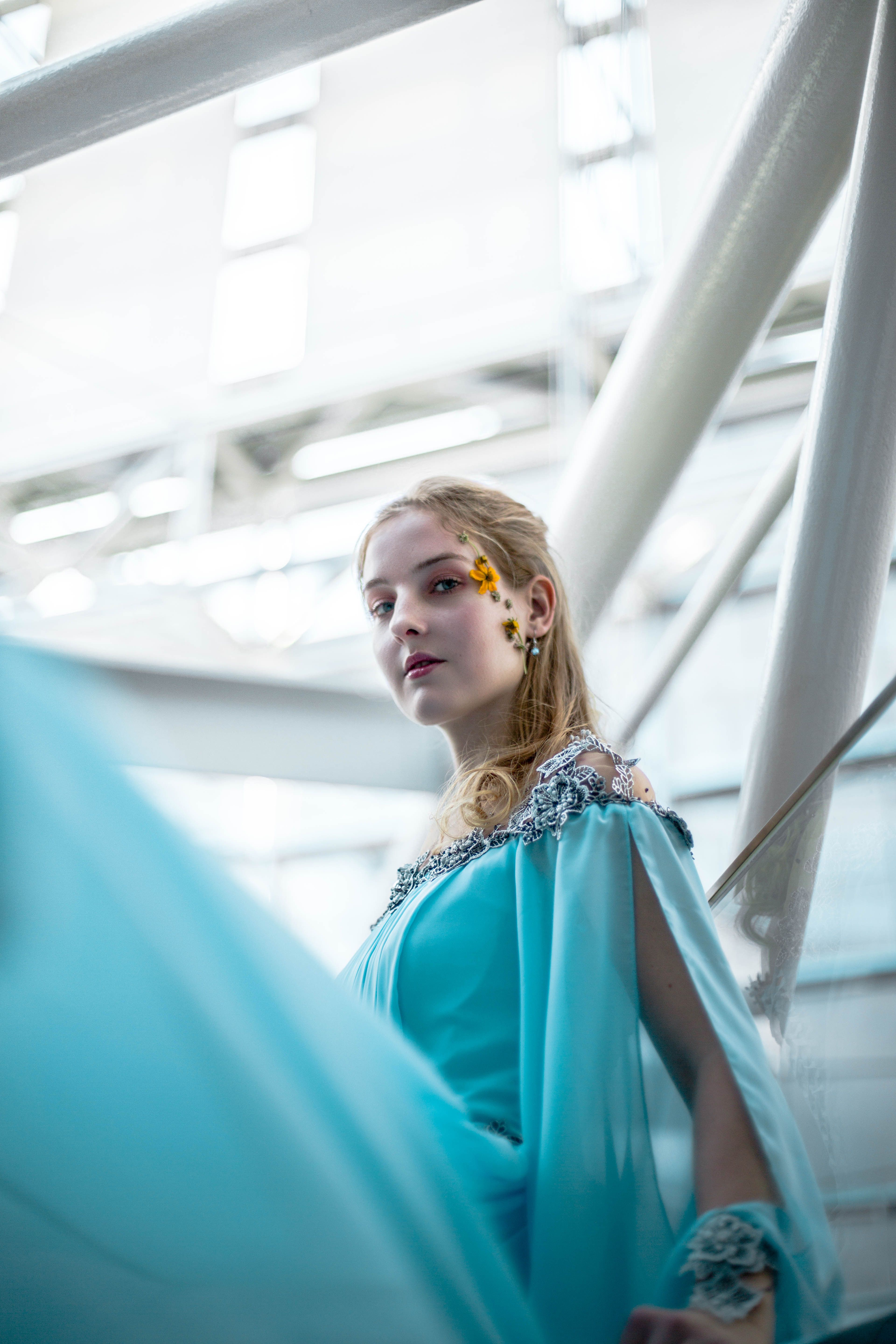 Fashion Model in Blue Dress · Free Stock Photo