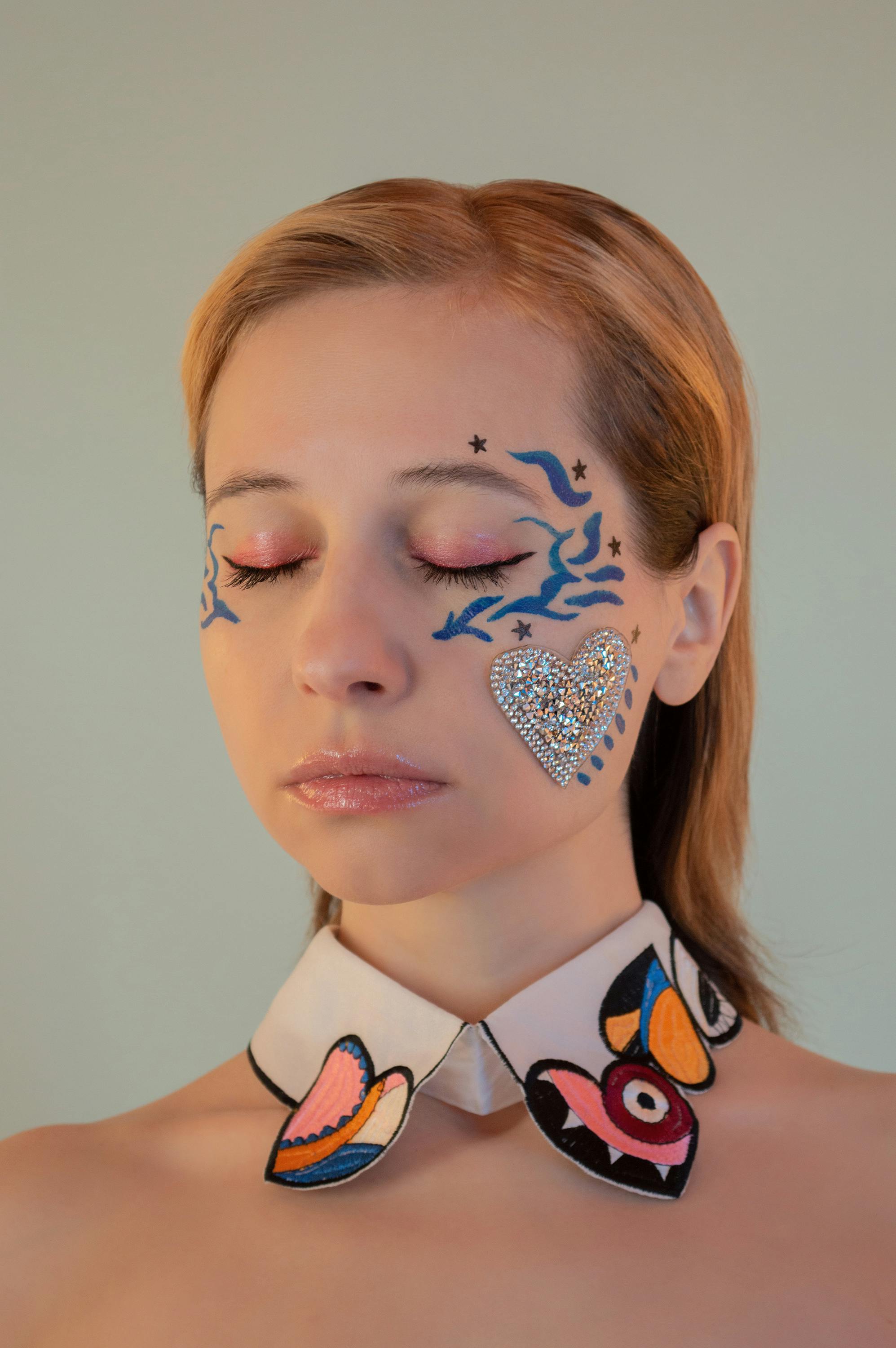 Photo of a Woman Covered in Geometric Figures · Free Stock Photo