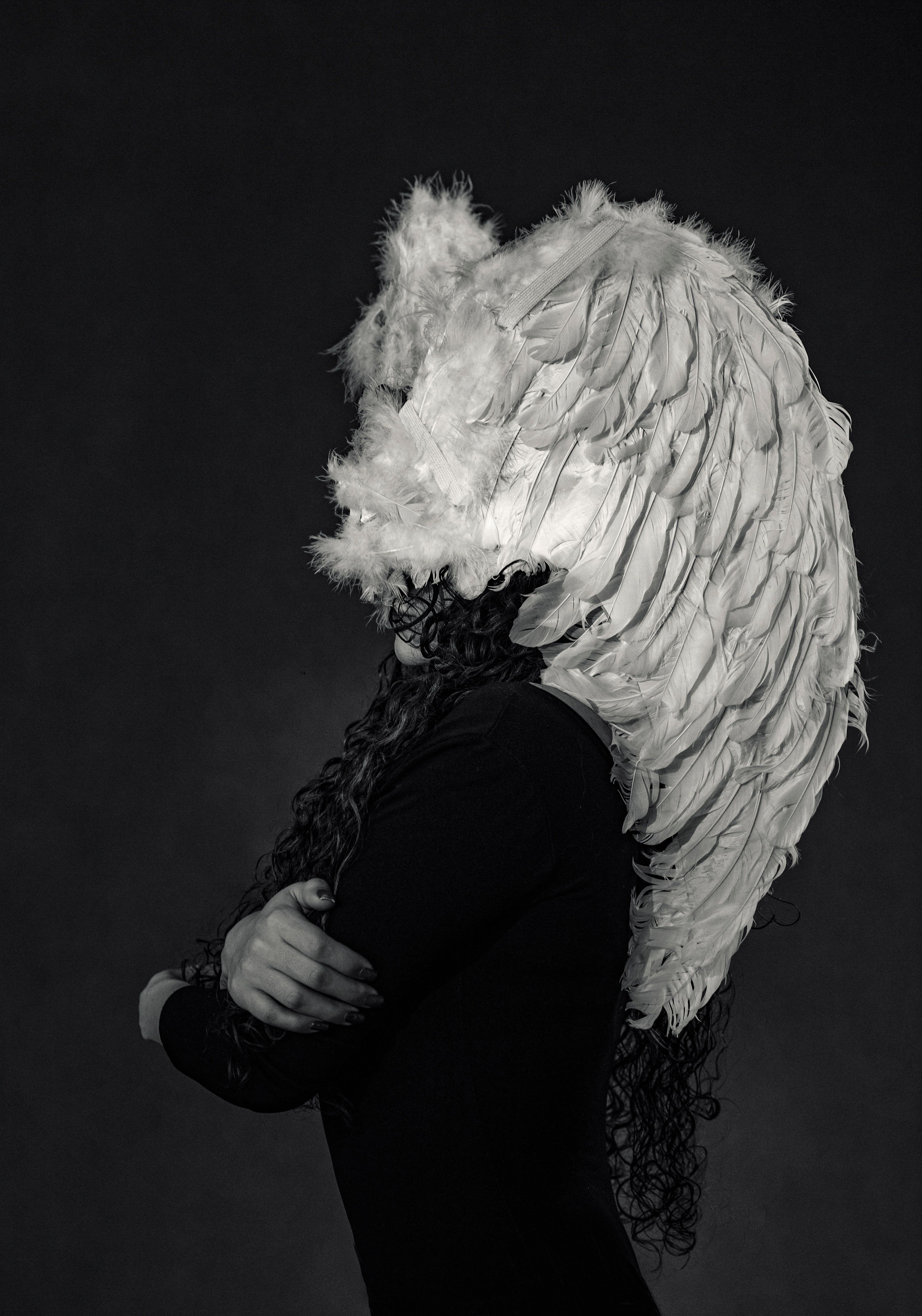A Grayscale of a Sad Woman · Free Stock Photo