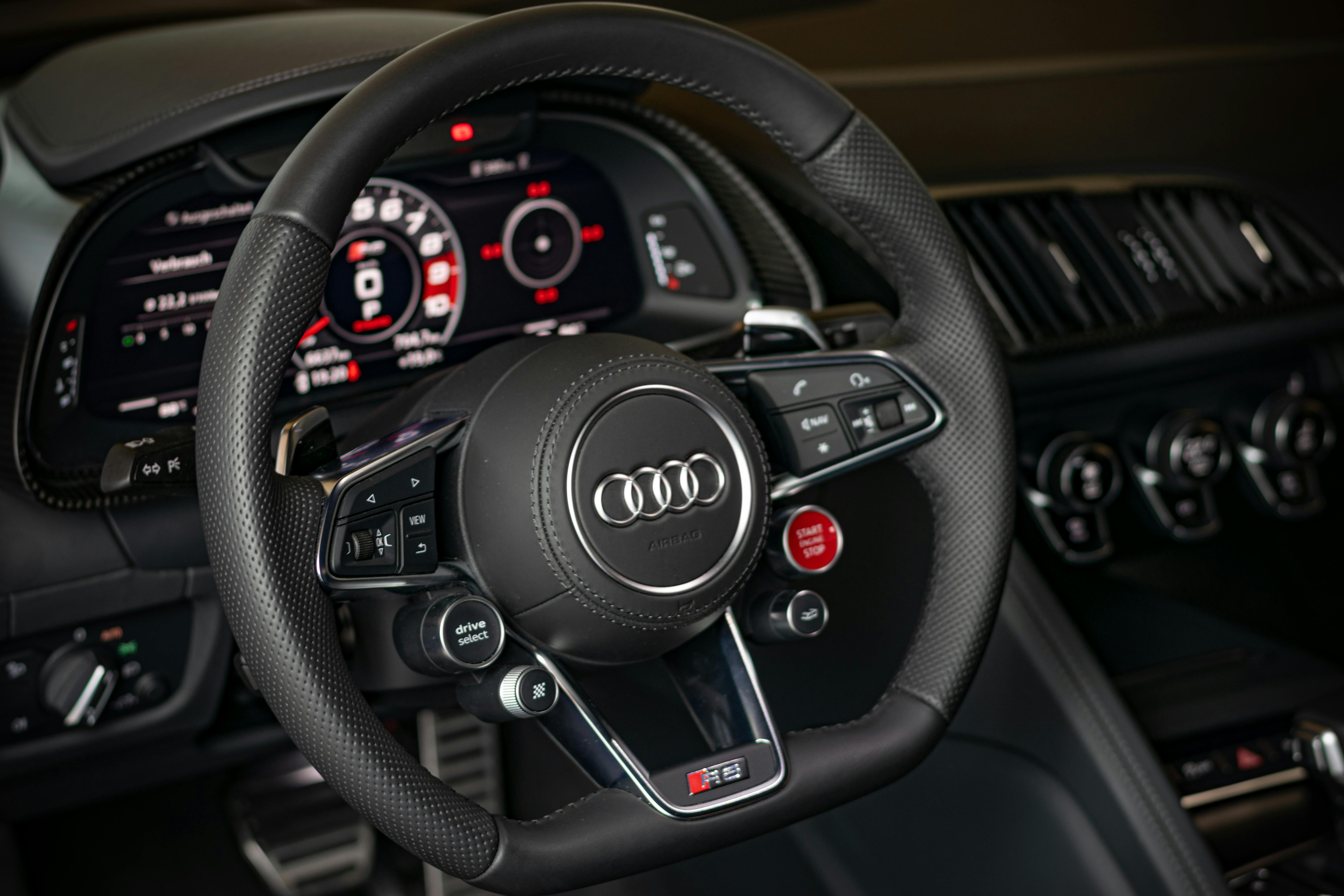 Black Audi Multi Function Steering Wheel · Free Stock Photo