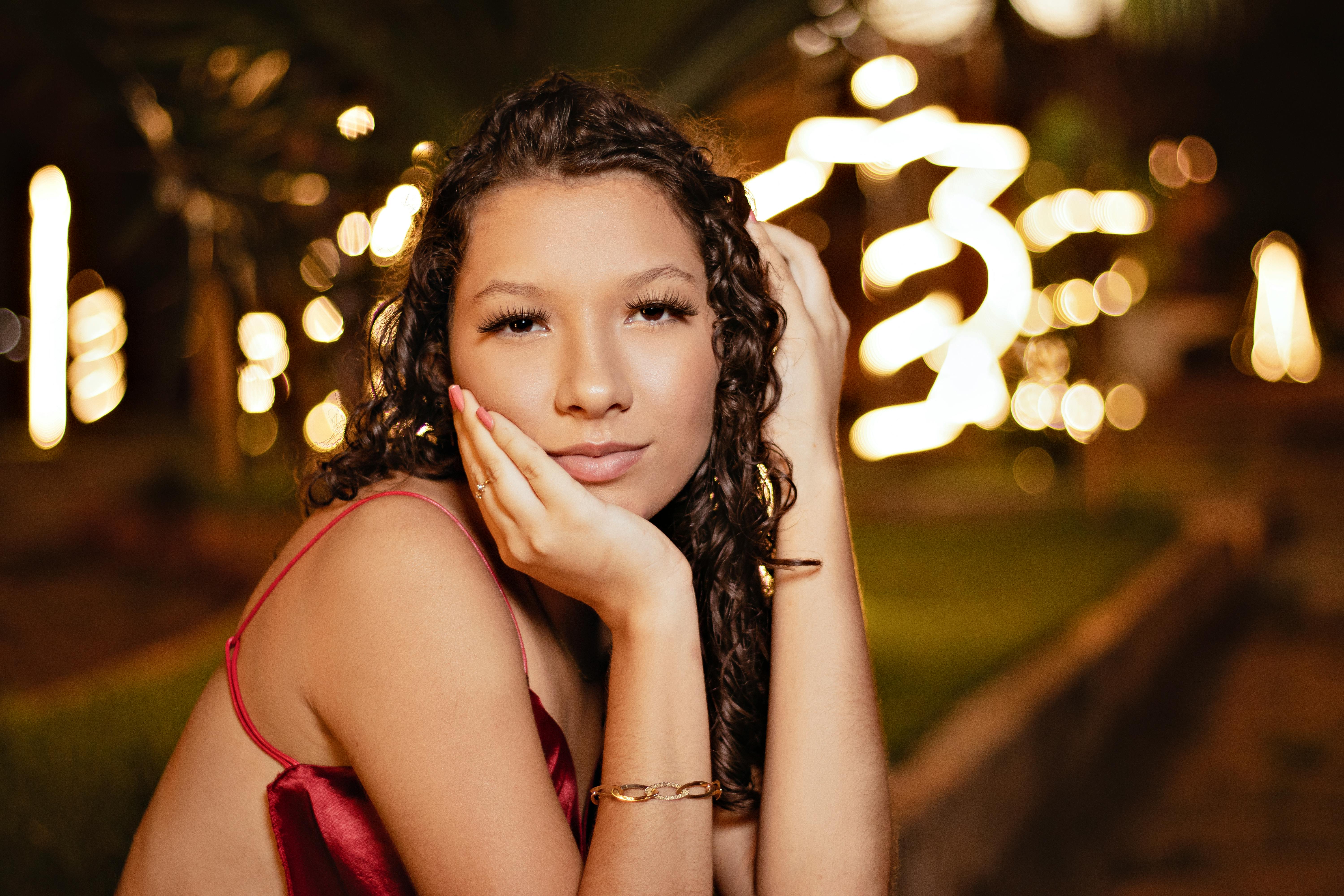 Portrait of a Woman at Night · Free Stock Photo