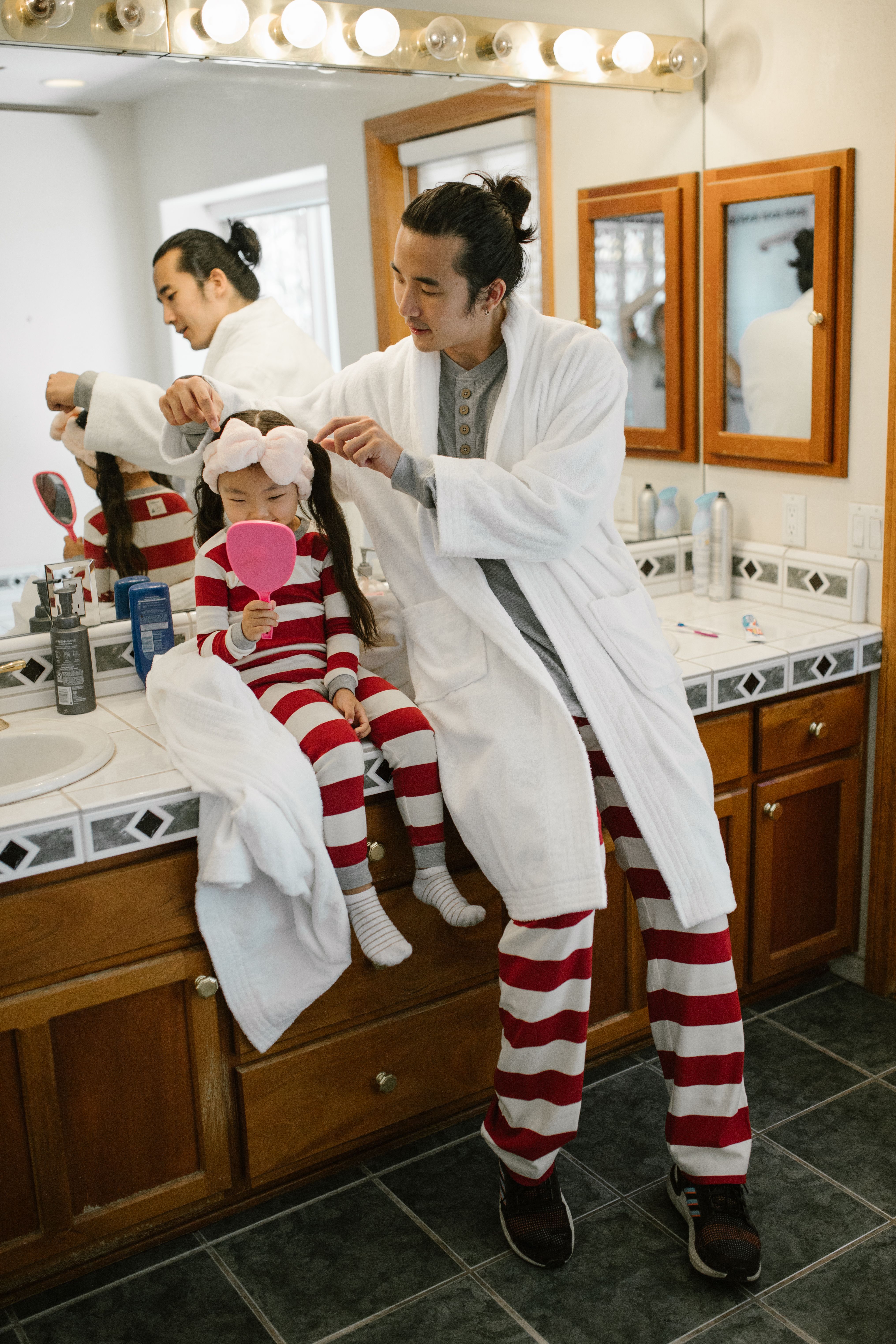 Father and Daughter Morning Routine · Free Stock Photo