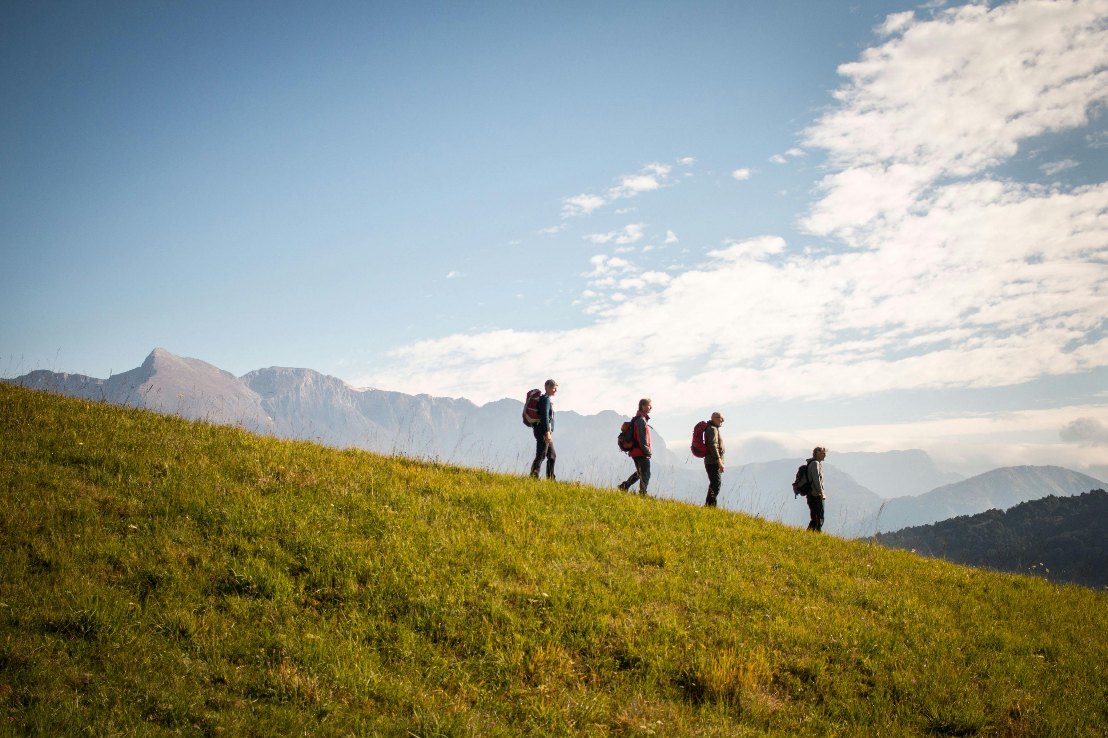 People Walking Down the Hill · Free Stock Photo