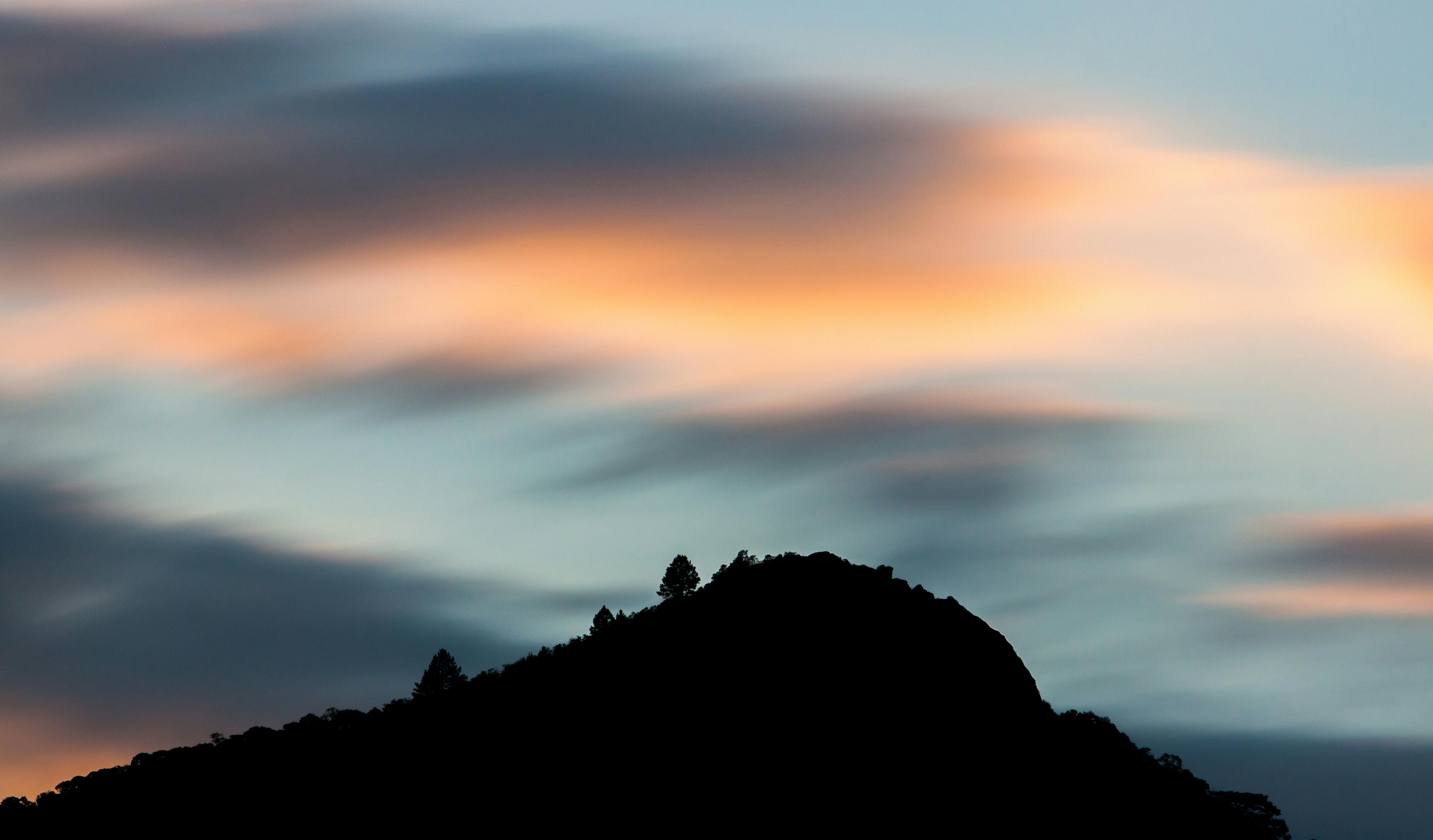 Silhouette of Mountain during Sunset · Free Stock Photo