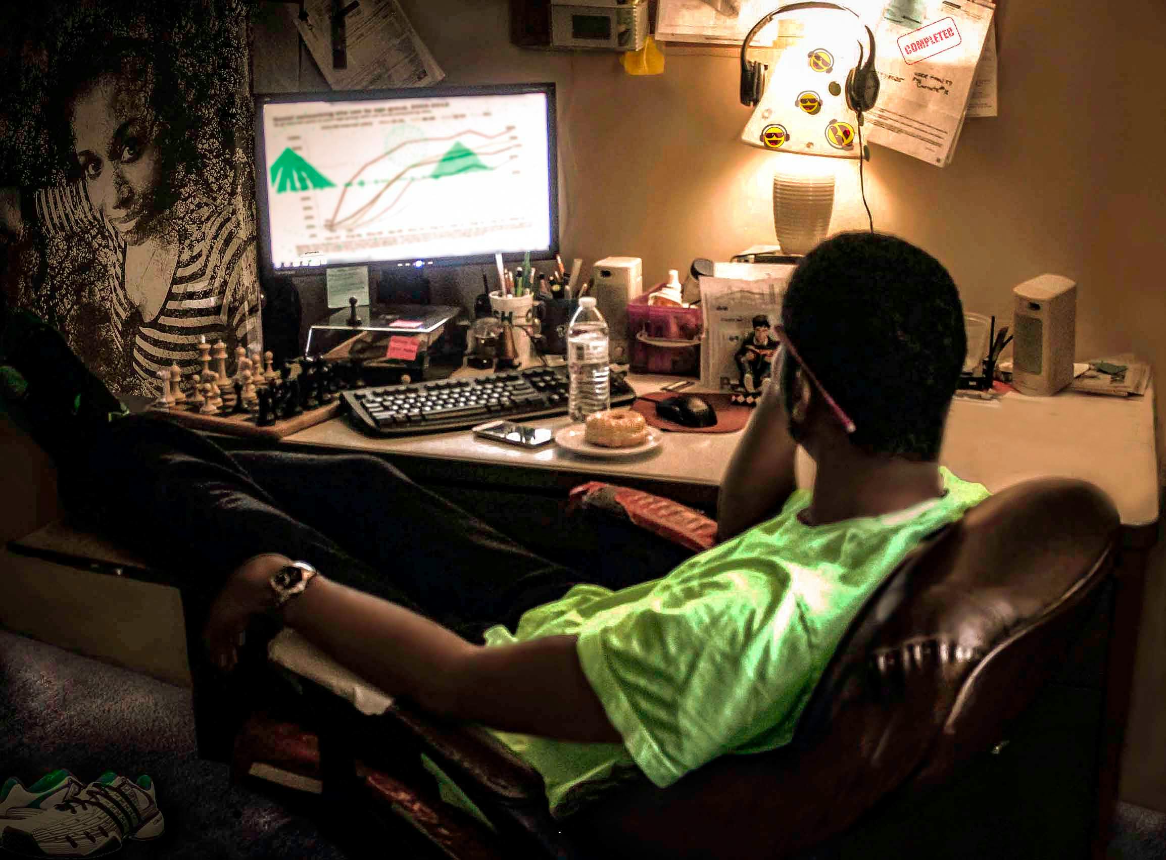 Person Sits in Front of Computer · Free Stock Photo