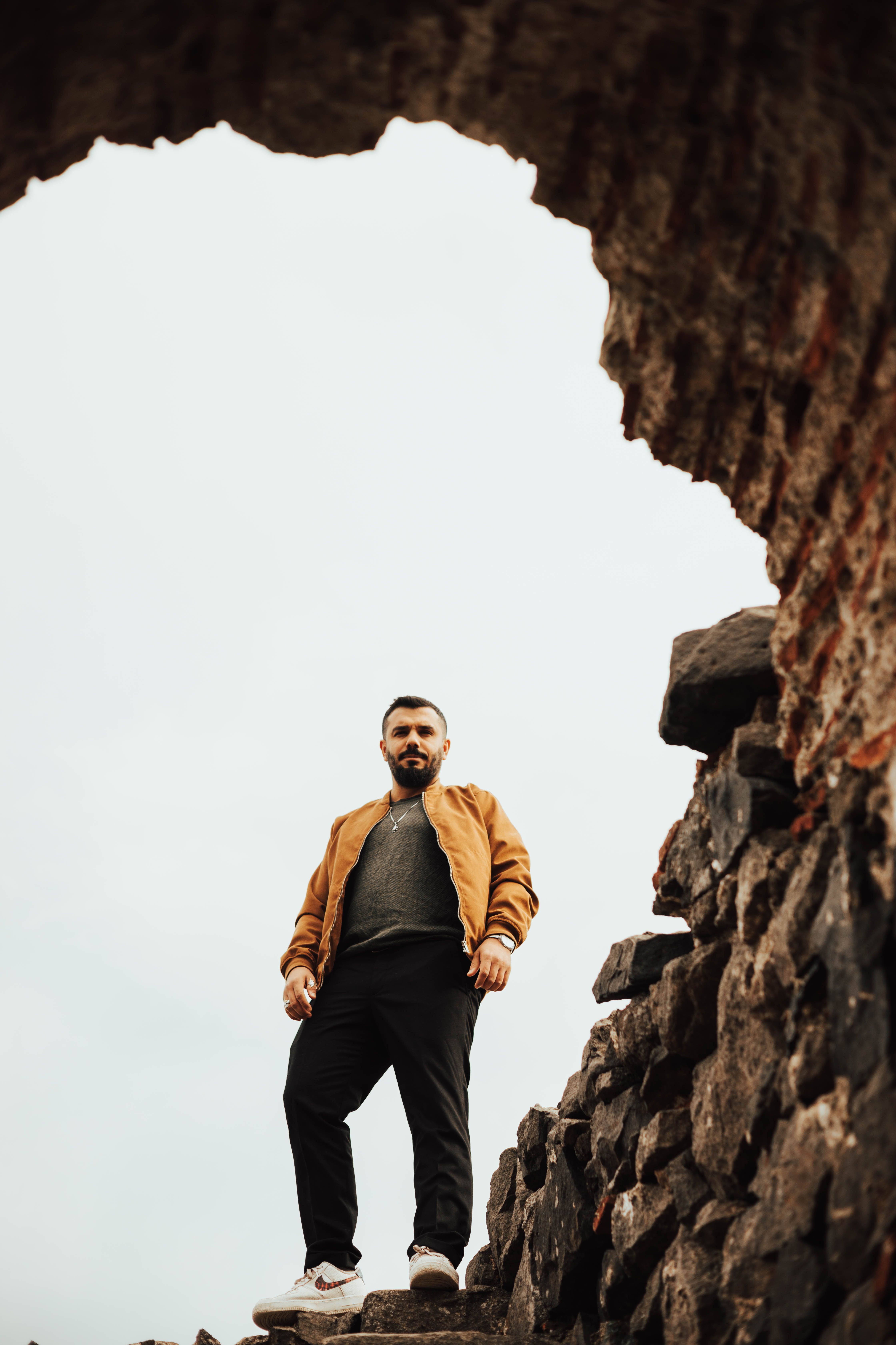 A Man Standing on Big Rock · Free Stock Photo
