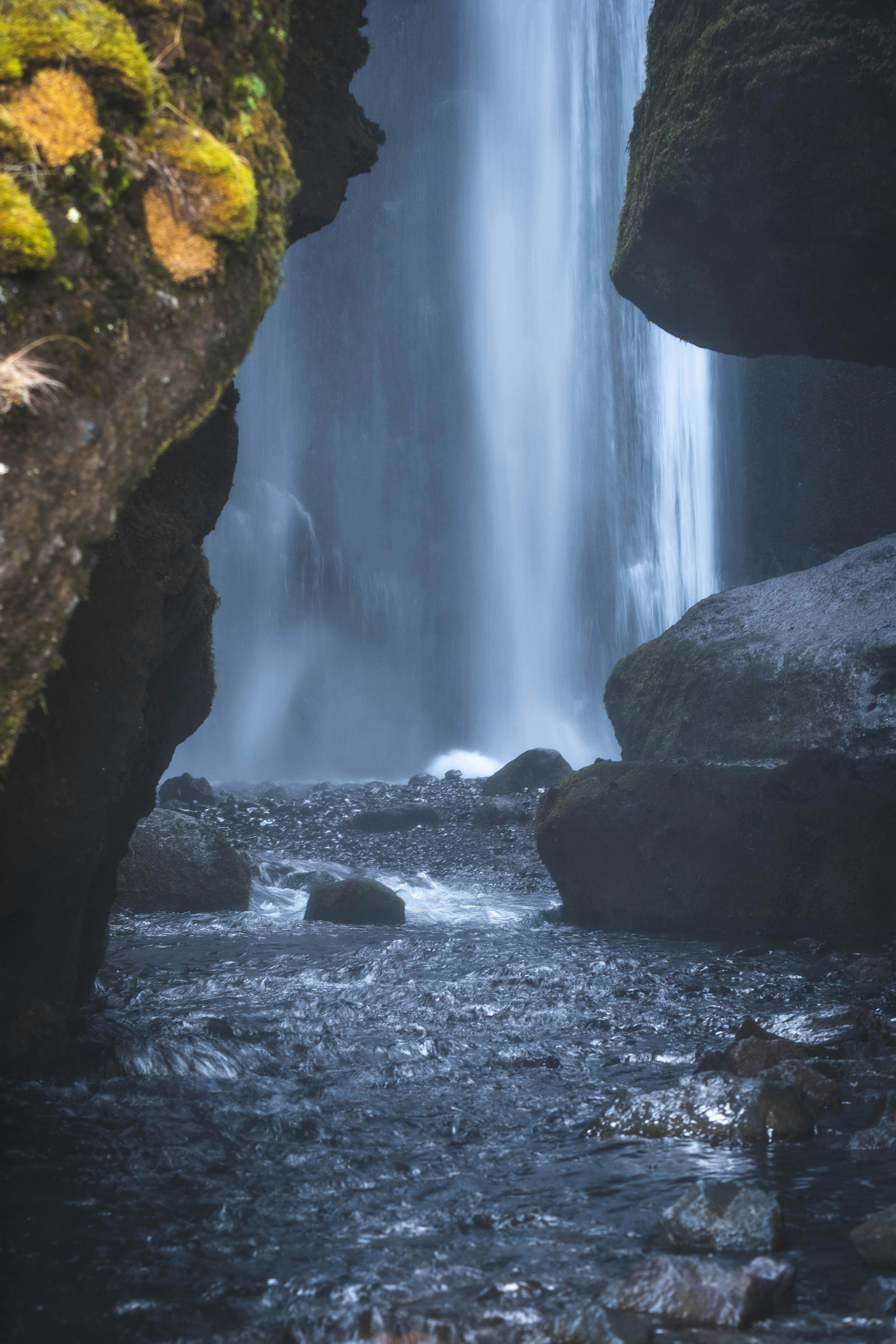 Cave Behind a Waterfall · Free Stock Photo