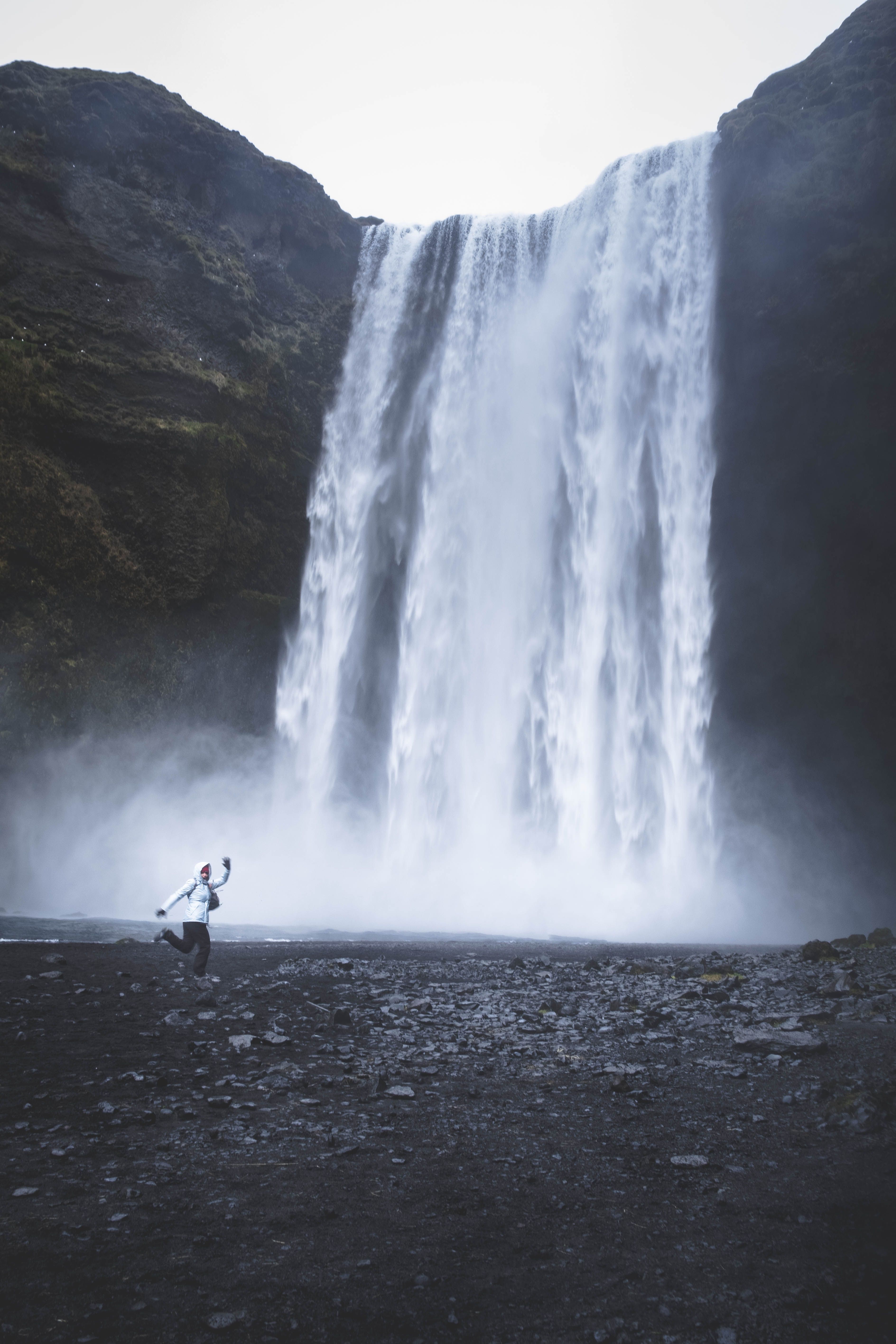 Timelaps Photo of White Green and Black Rock Falls during Daytime ...