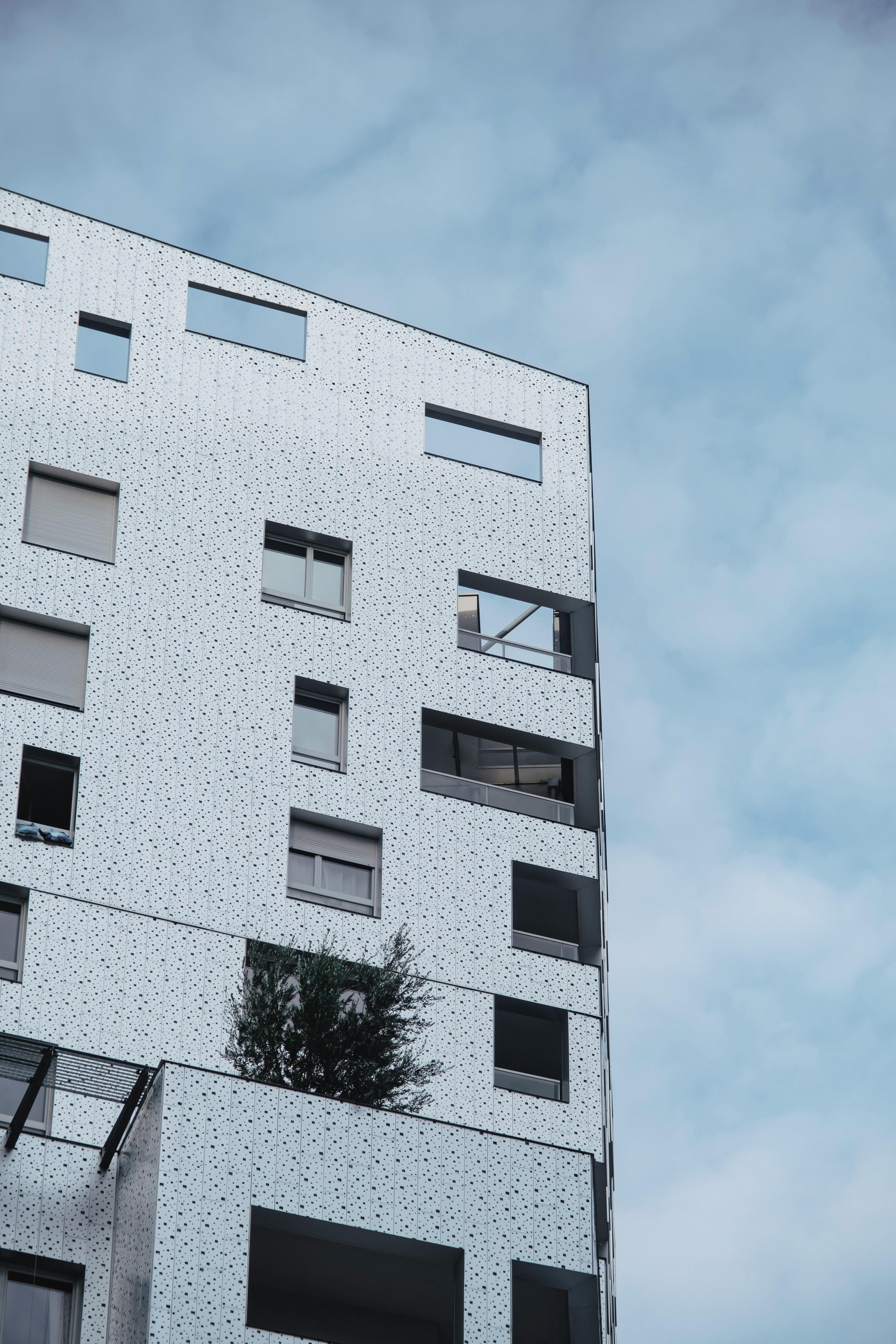 Residential Building with Asymmetric Windows · Free Stock Photo