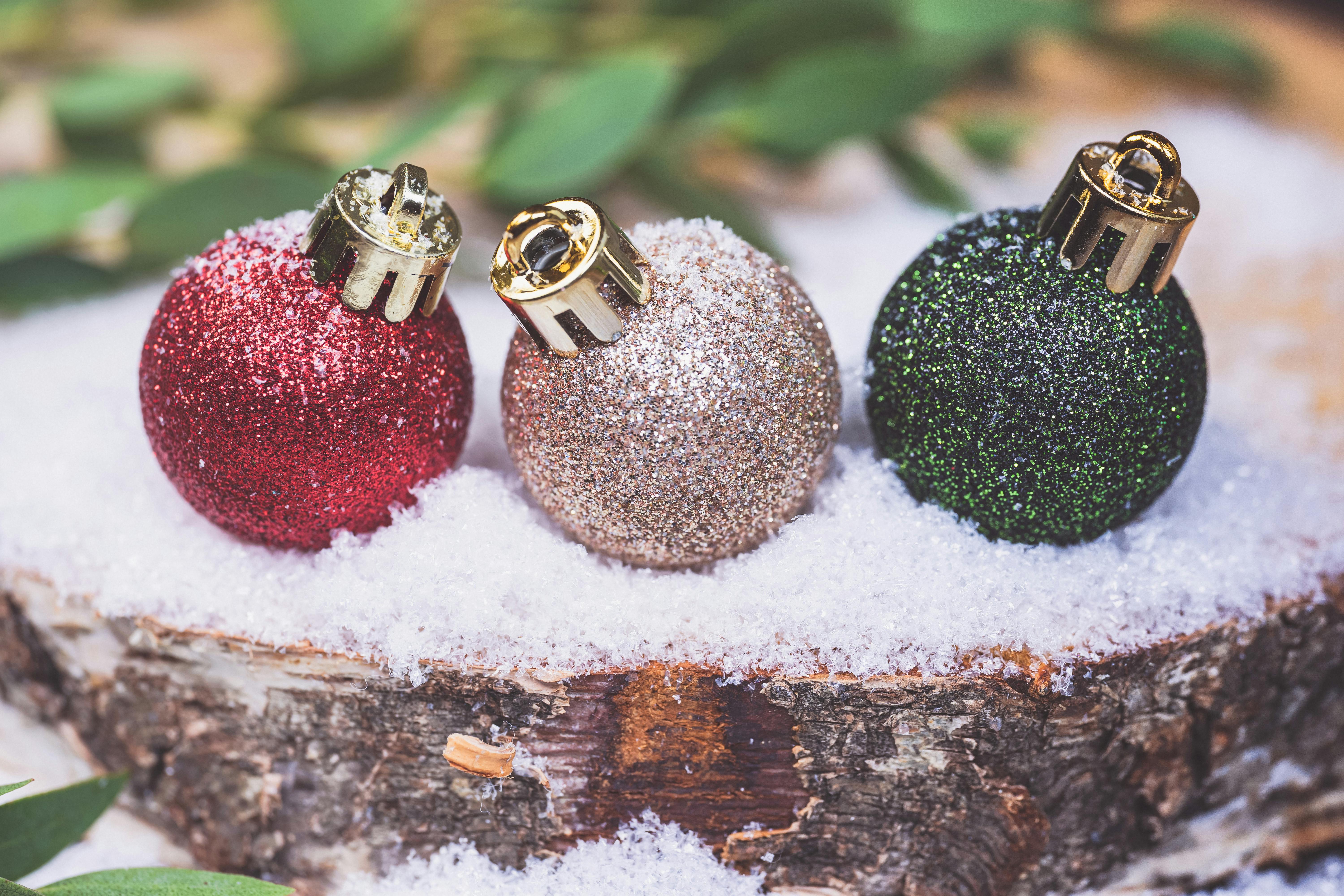 A Close-Up Shot of Christmas Baubles · Free Stock Photo
