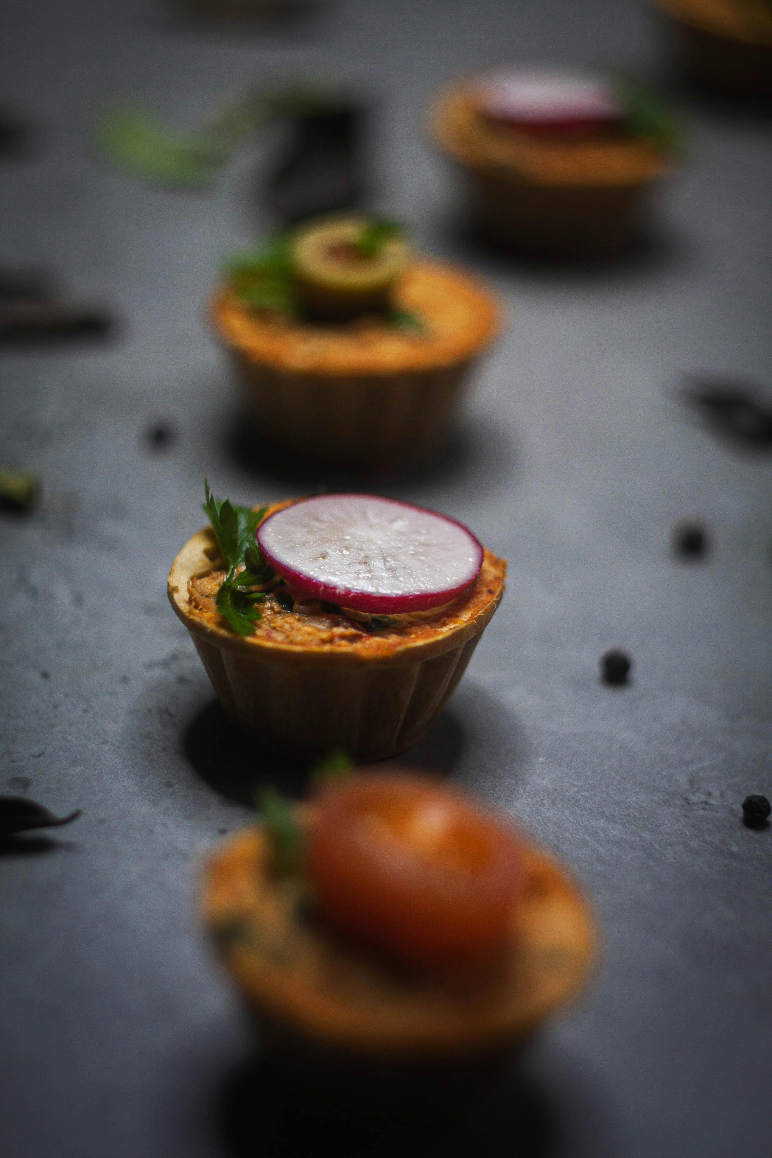 Close-up of Savoury Mini Tartlets · Free Stock Photo