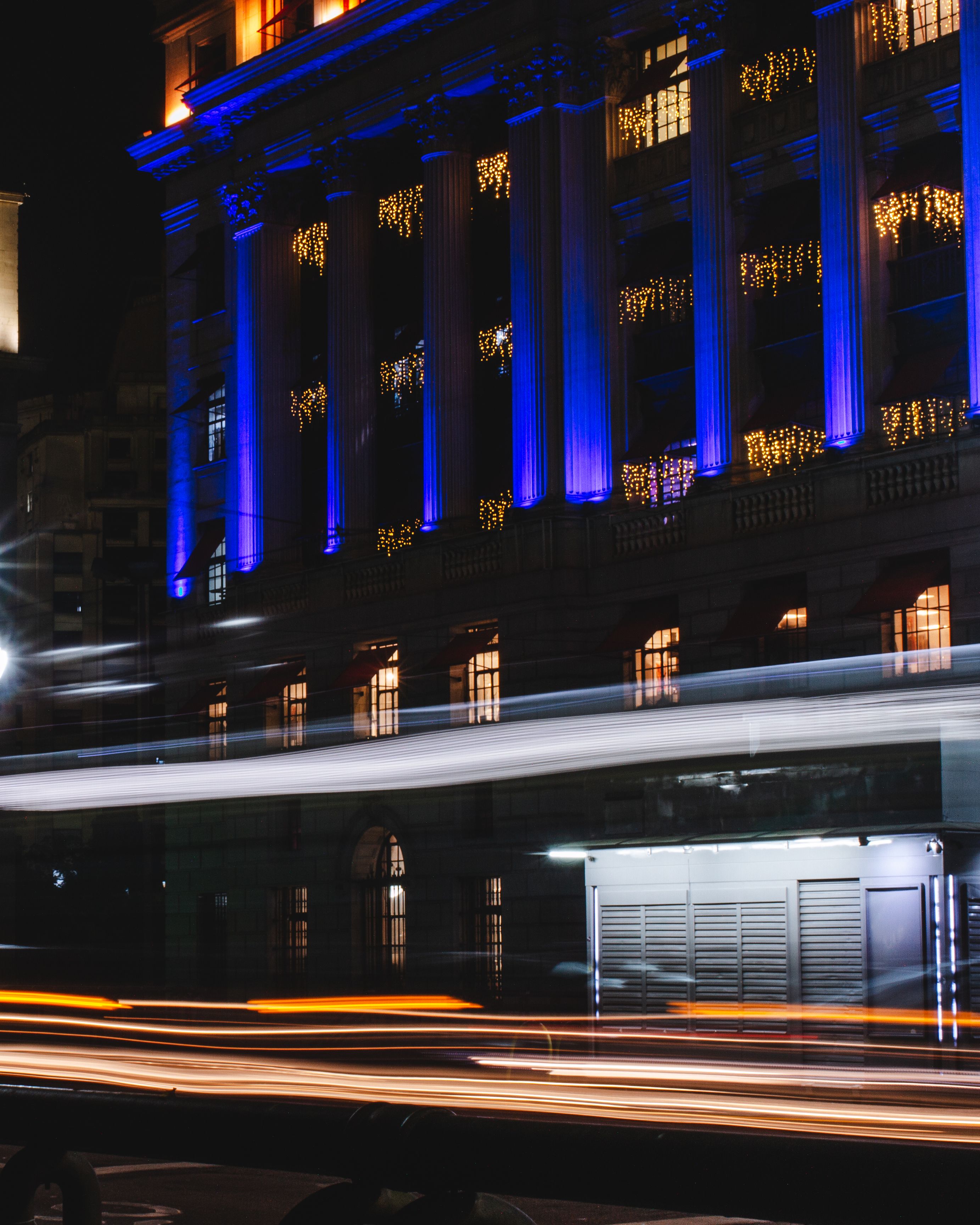 Facade of Government Building Illuminated at Night · Free Stock Photo