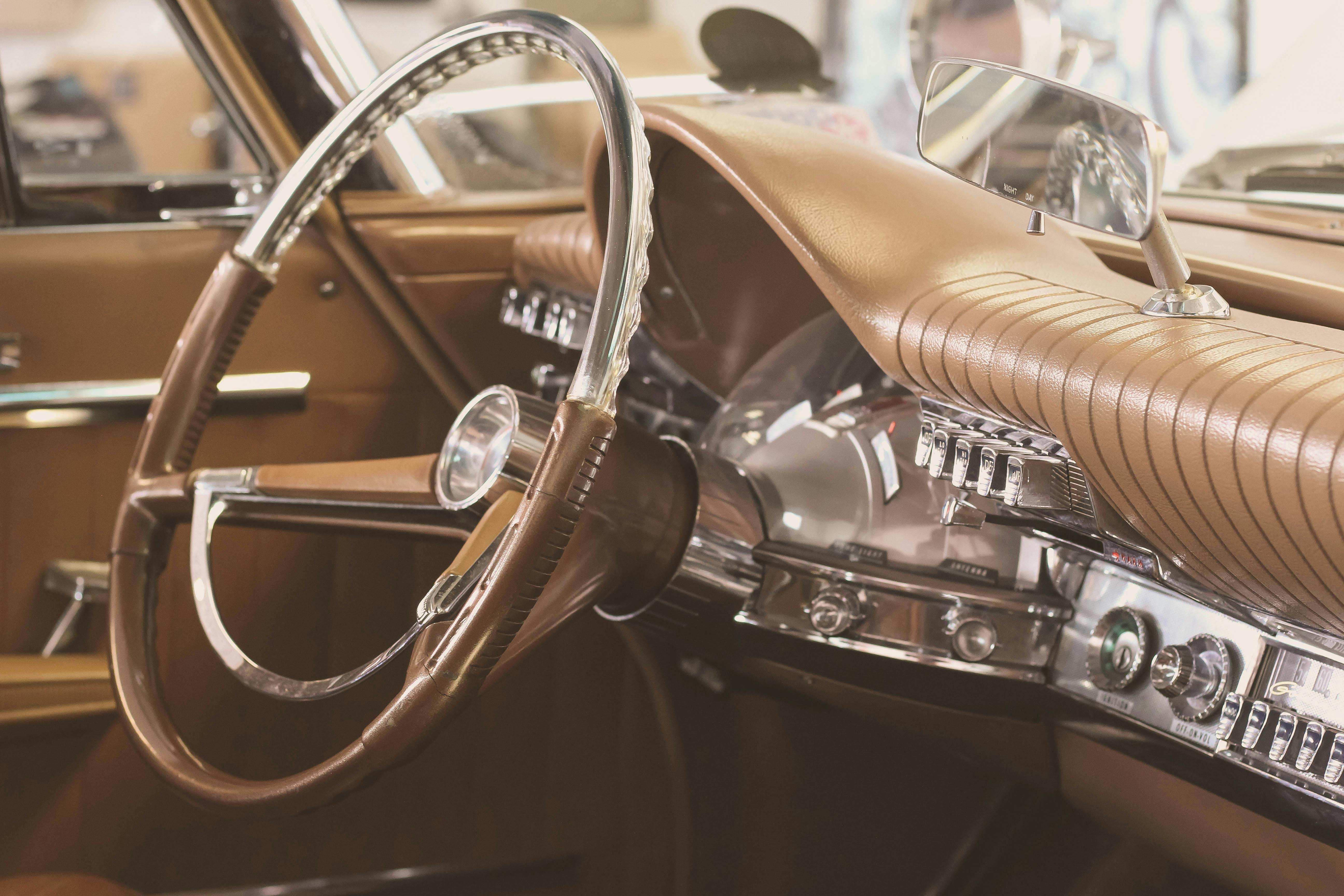 Interior of Renovated Vintage Car · Free Stock Photo