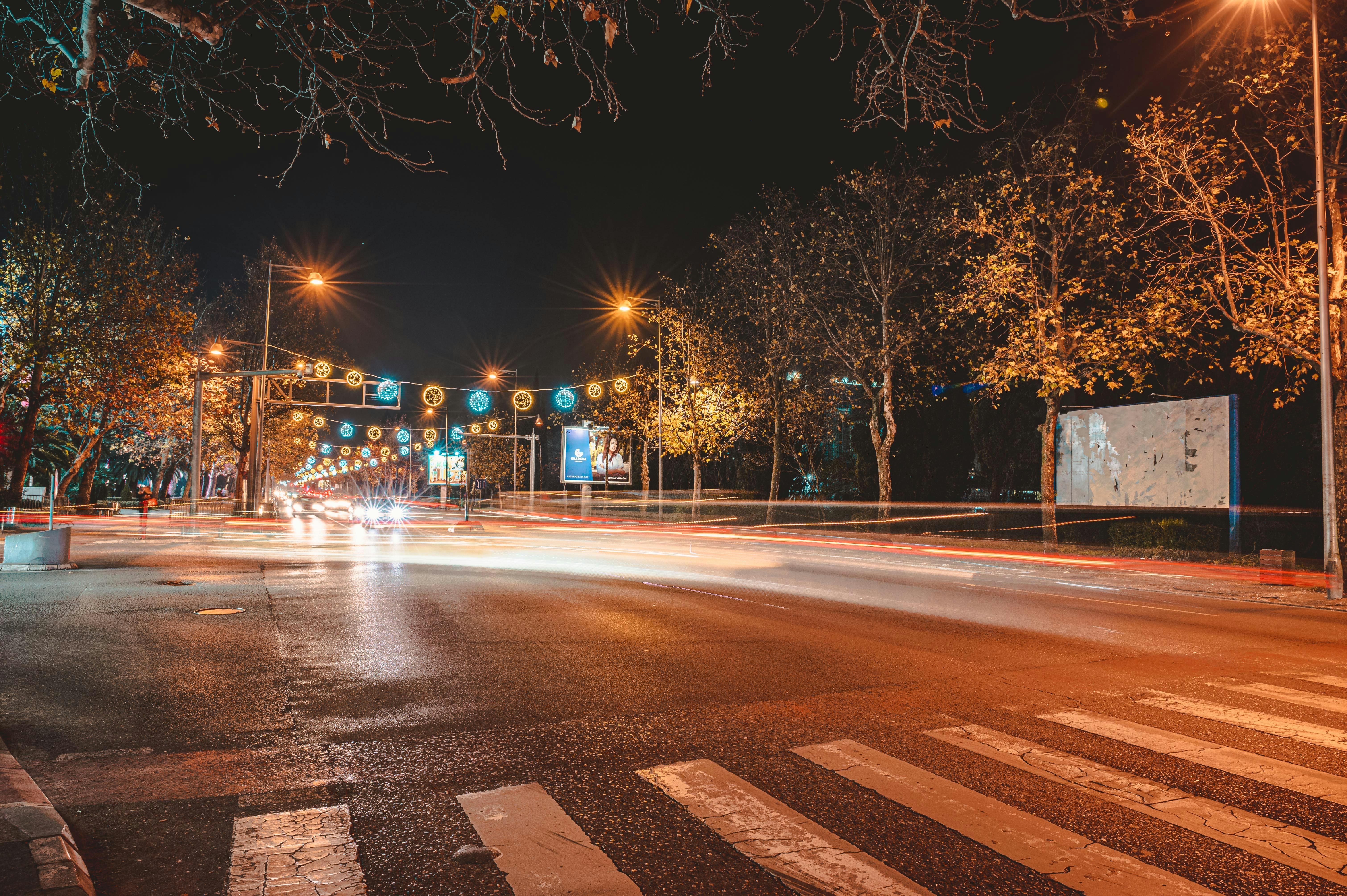 Road in Lights in Night City · Free Stock Photo