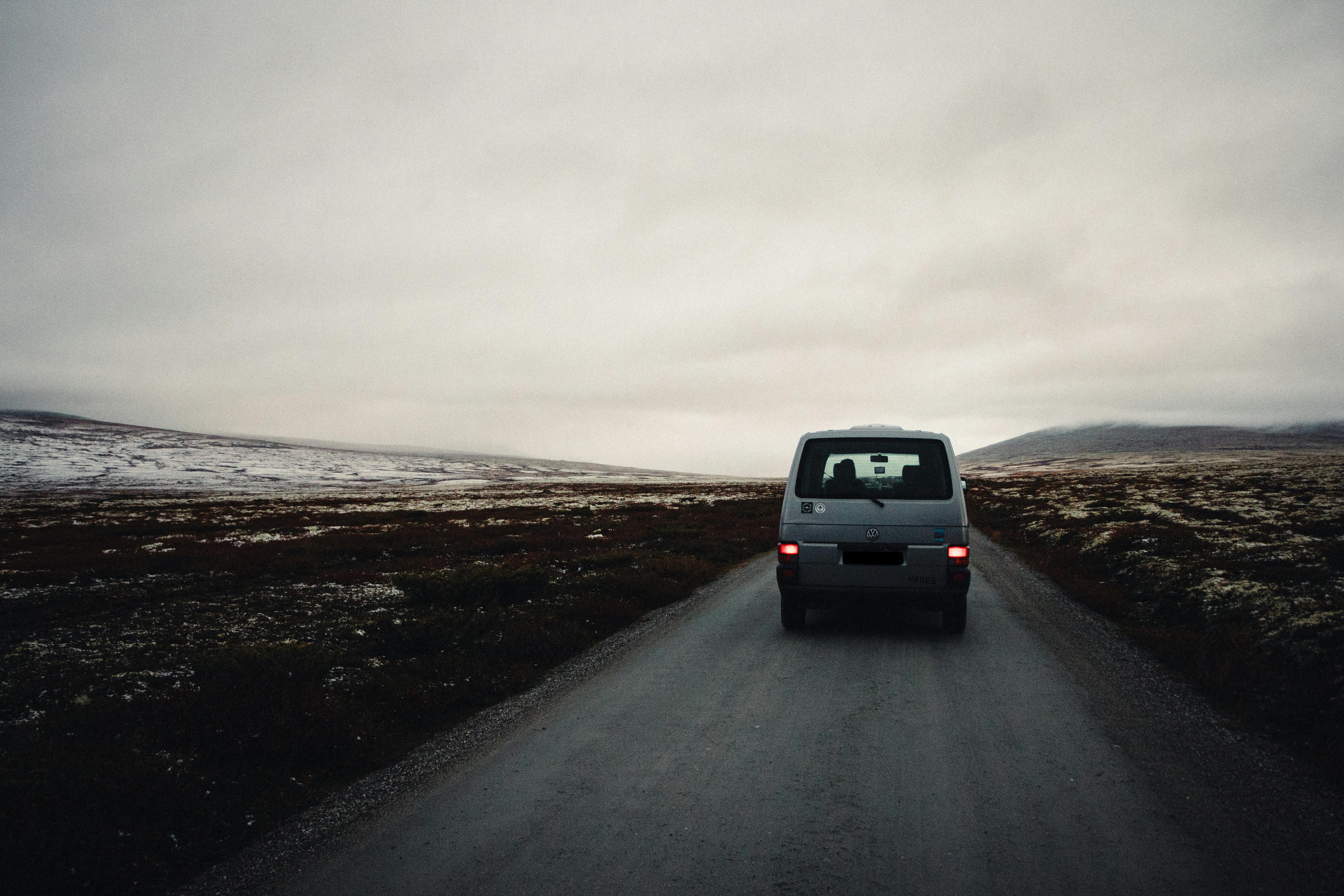 Gray Van on the Road · Free Stock Photo