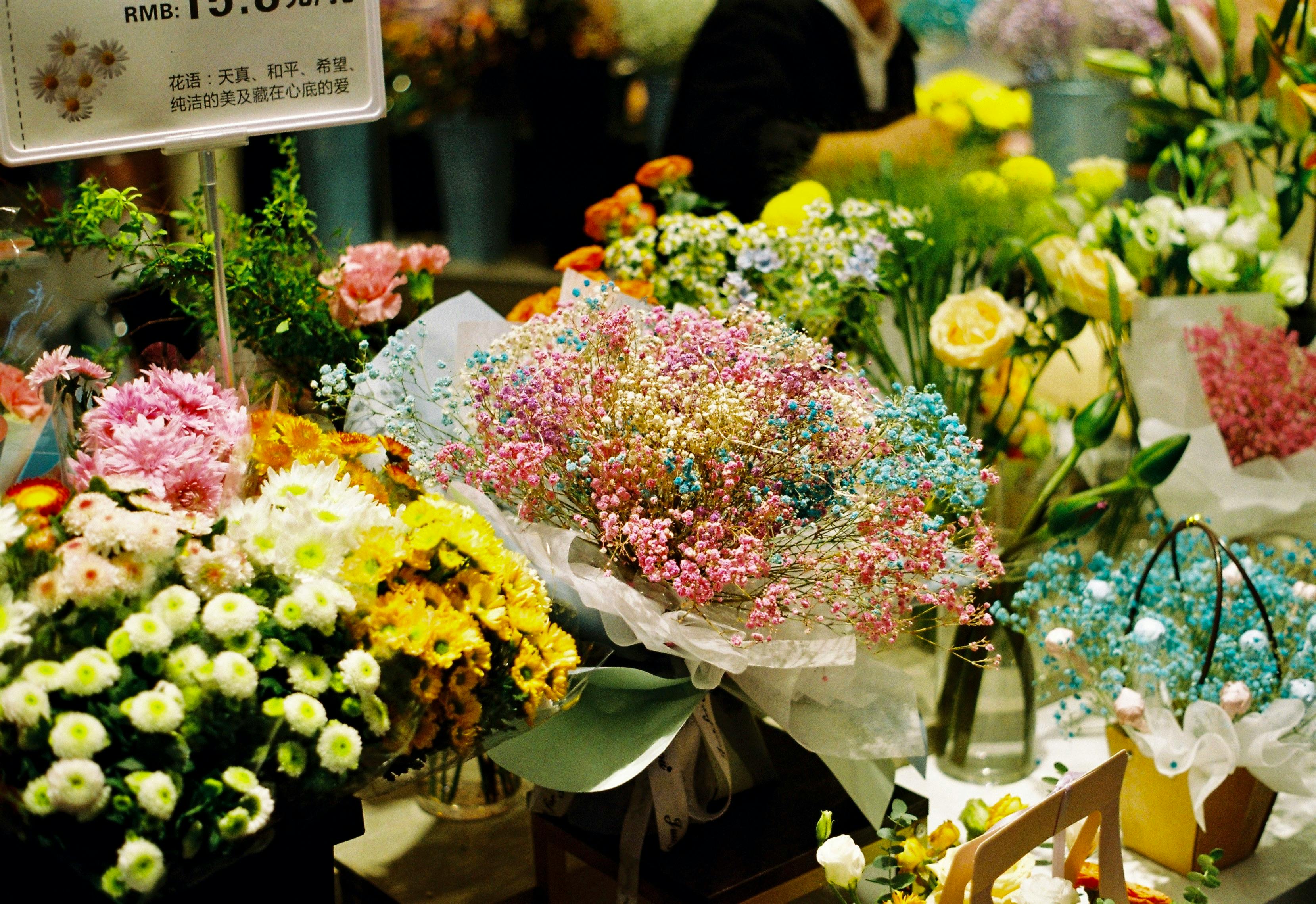 Beautiful Bouquet of Flowers in the Market · Free Stock Photo