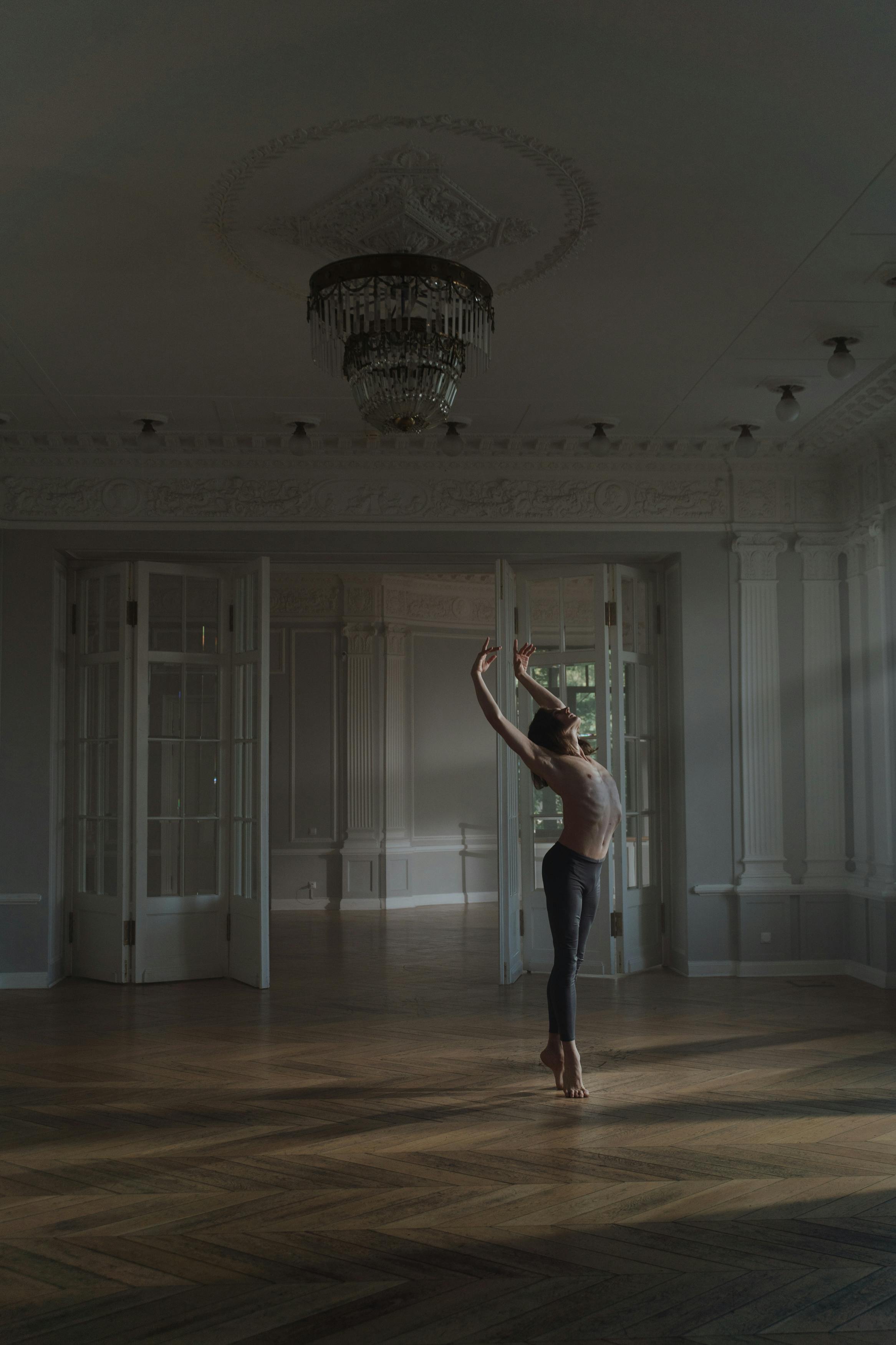 Grayscale Photo of a Woman Ballet Dancing · Free Stock Photo
