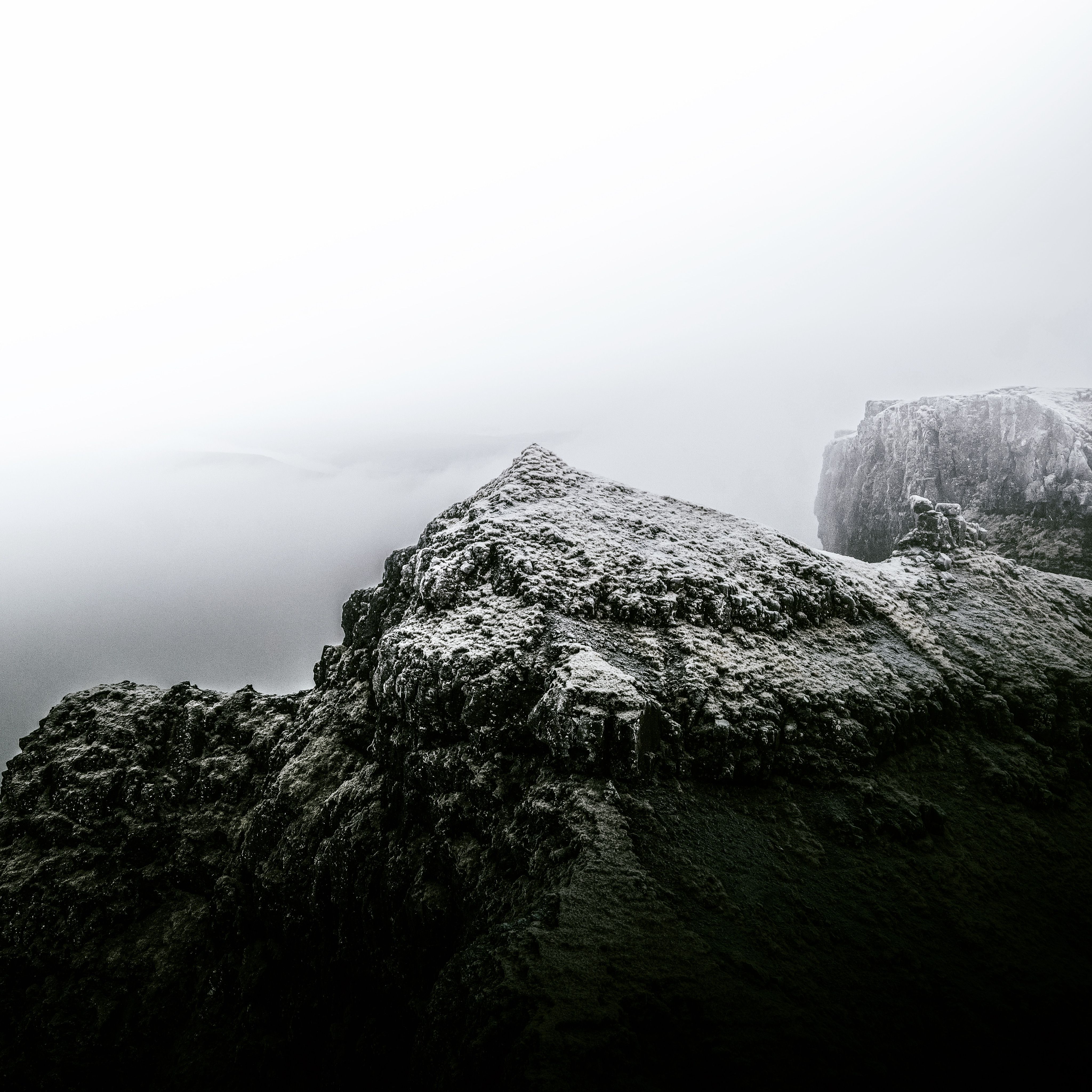 Grayscale Photo of Rock Formation · Free Stock Photo