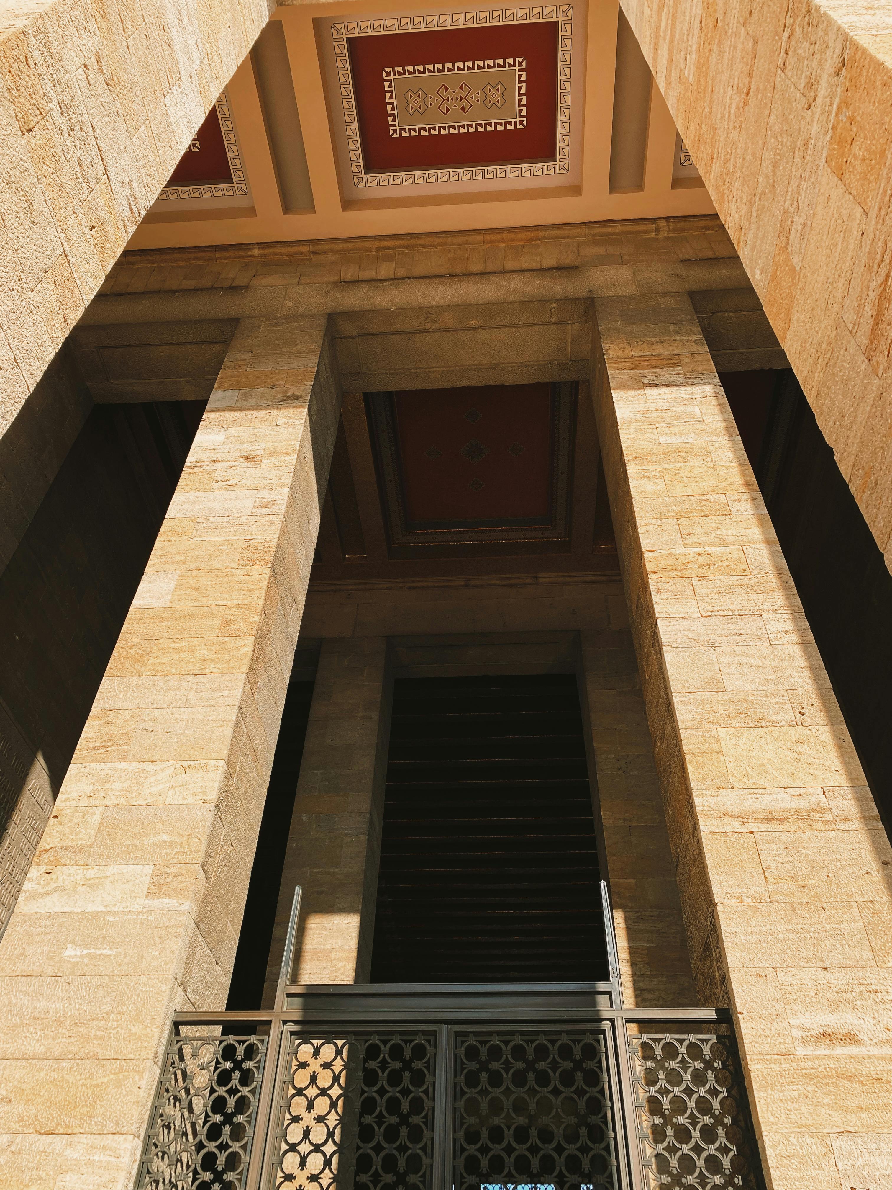 Ceiling and Concrete Pillars of a Building · Free Stock Photo
