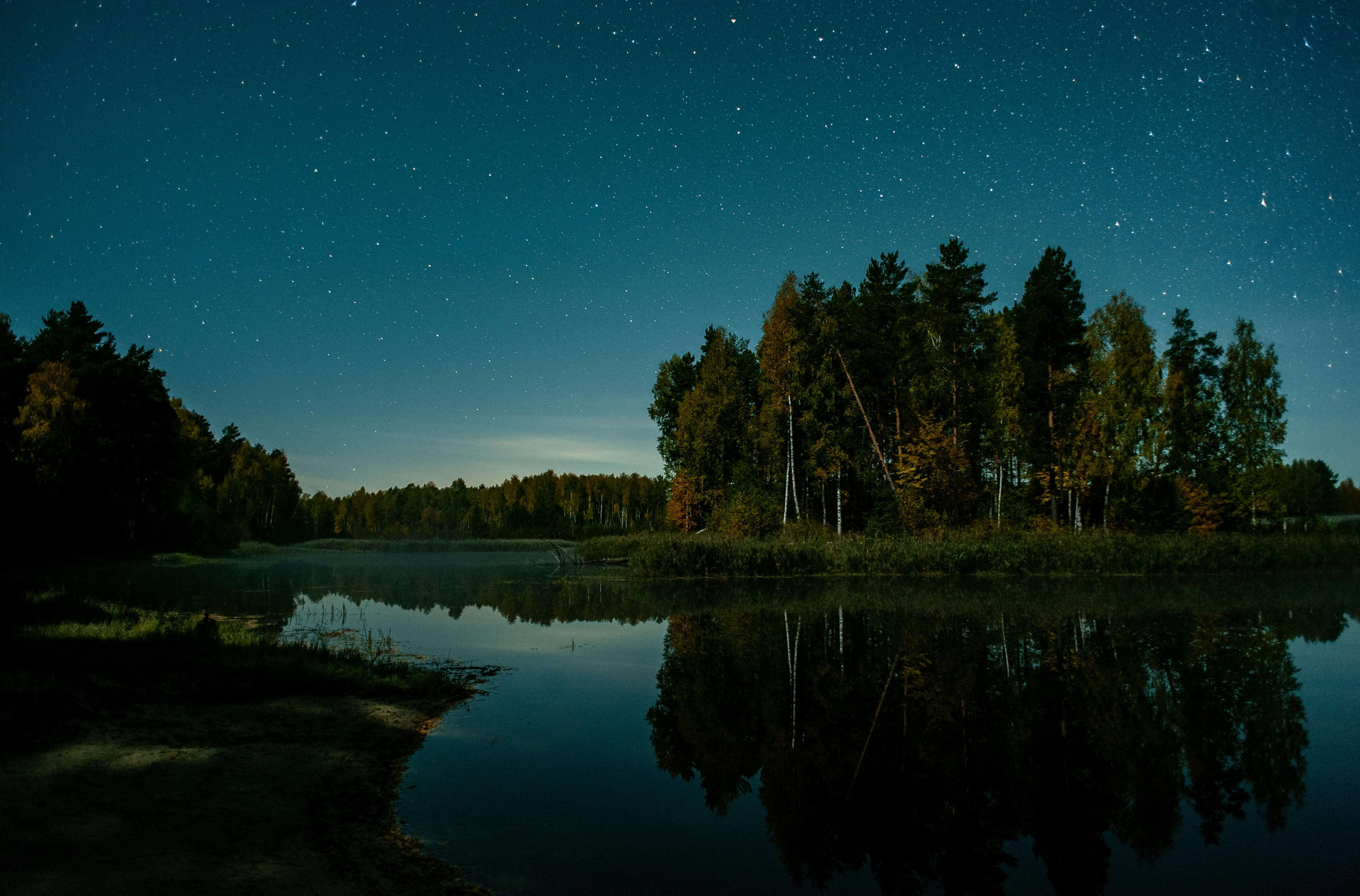 Stars on Sky over Lake · Free Stock Photo