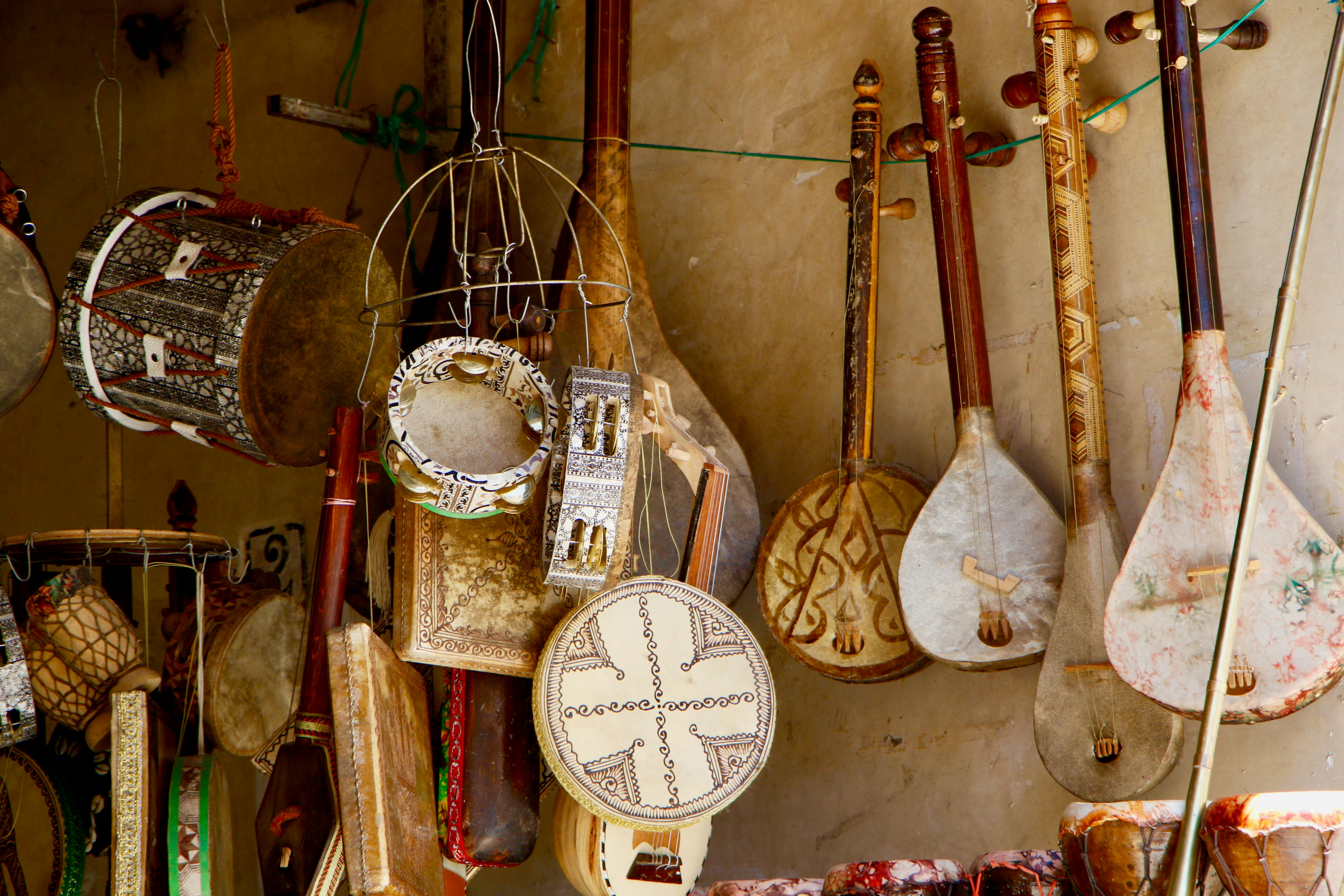Free stock photo of drums, guitars, morocco