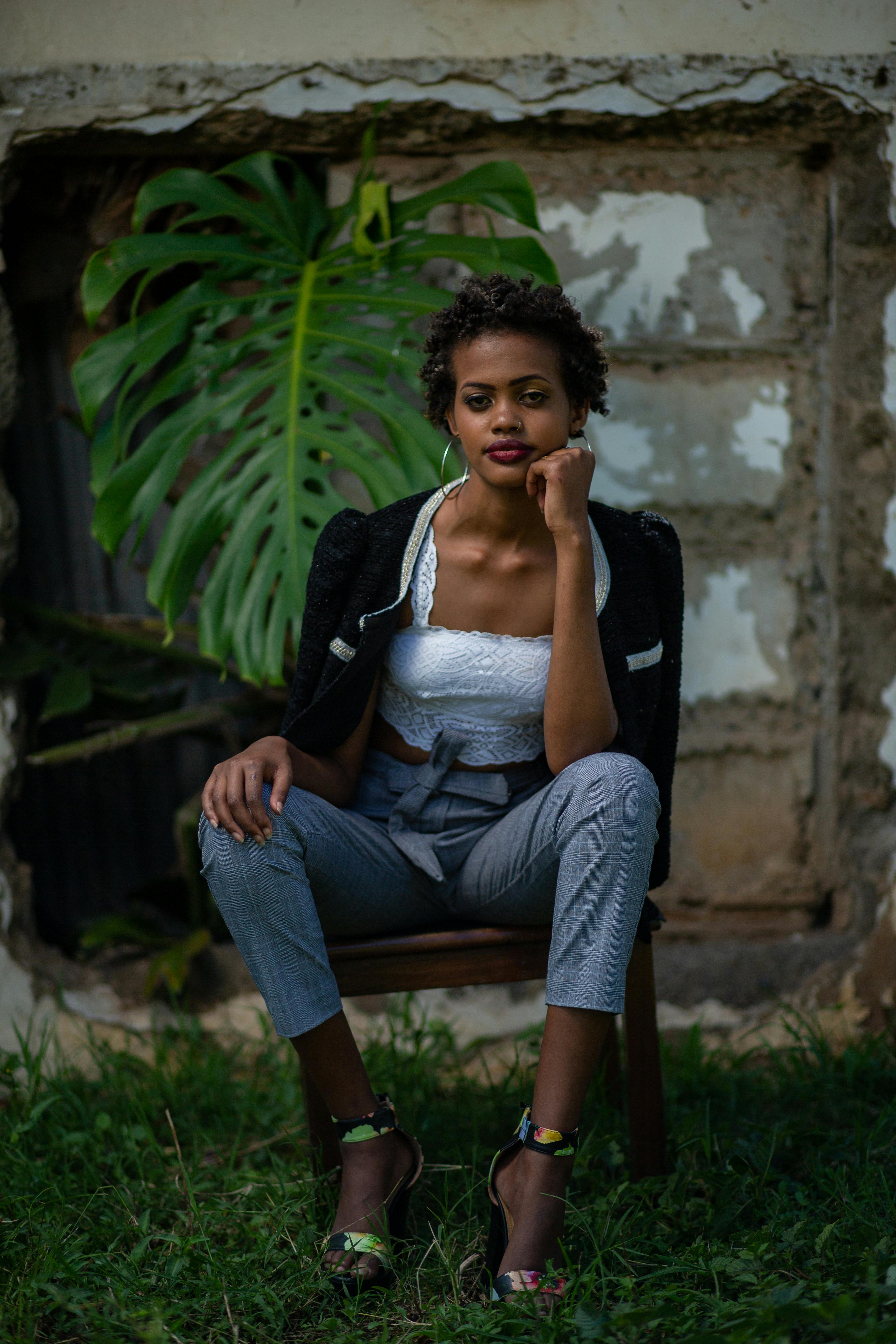 A Woman Modeling in a Trendy Outfit · Free Stock Photo