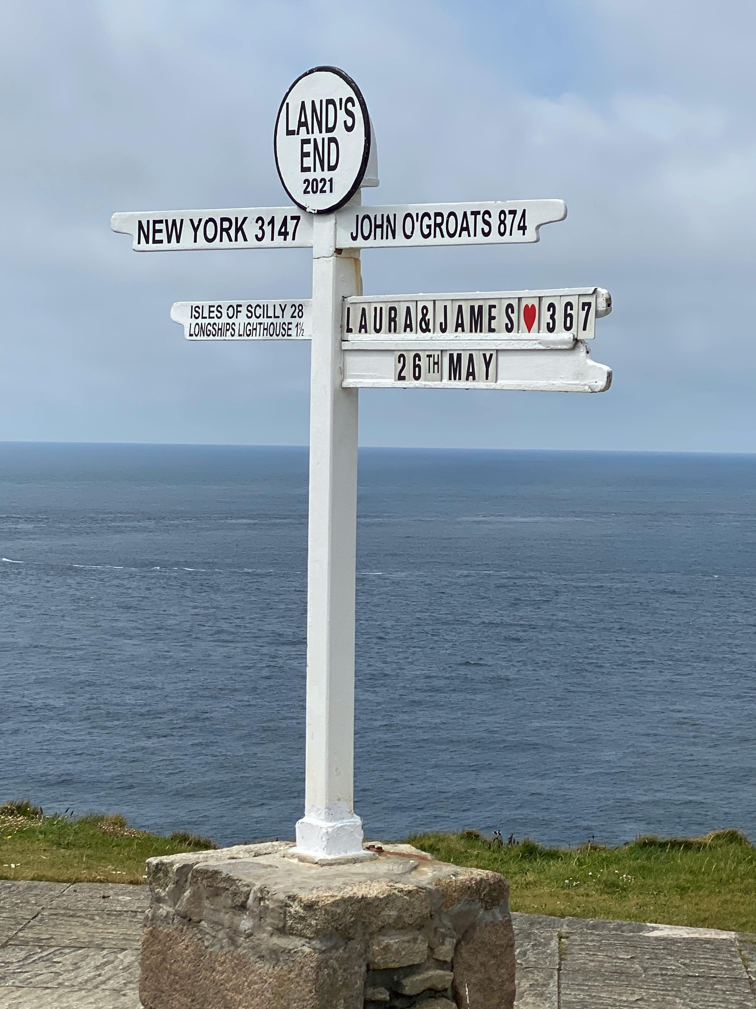 Lands End Sign on Seashore · Free Stock Photo