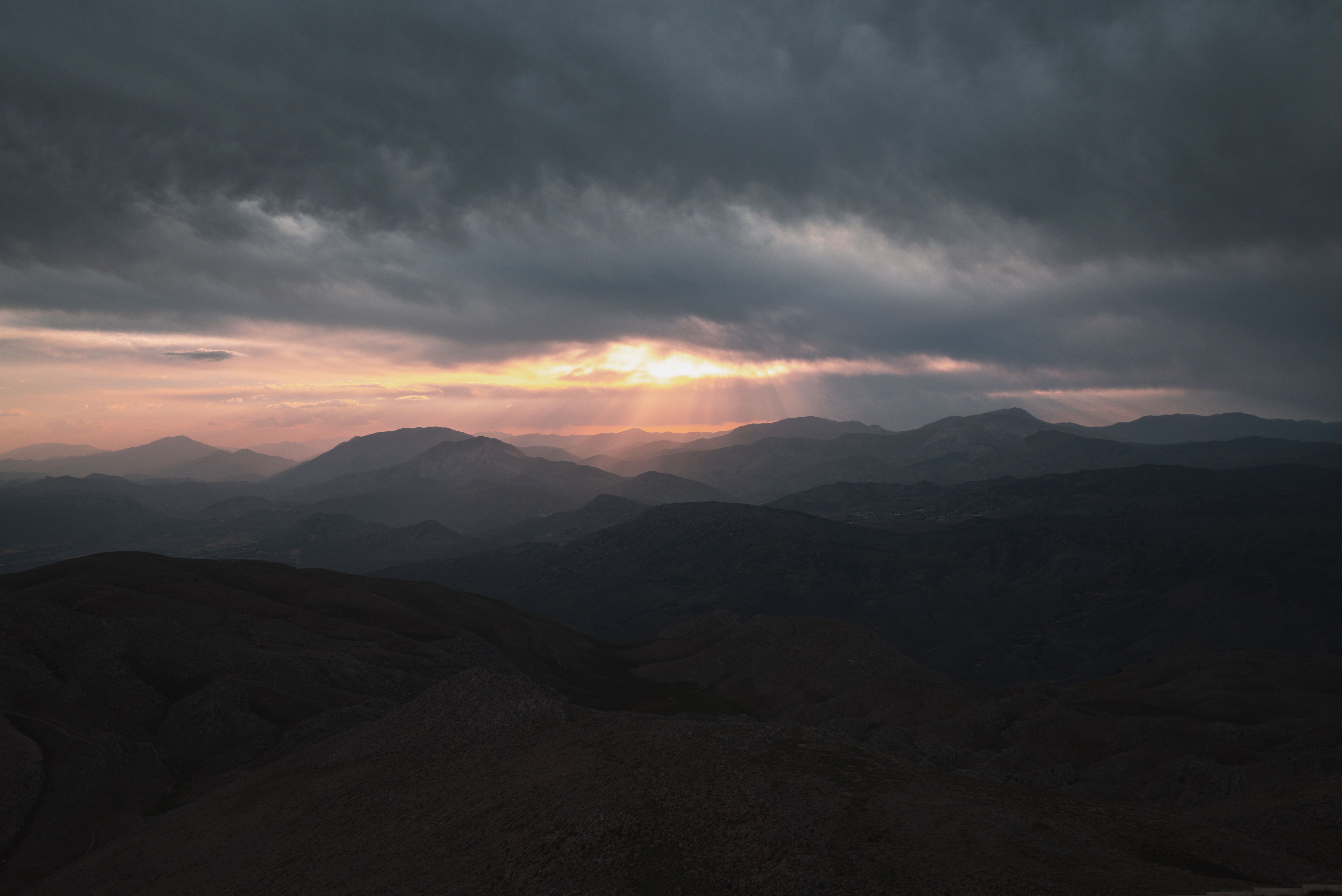 Gray Mountains Under White Clouds · Free Stock Photo