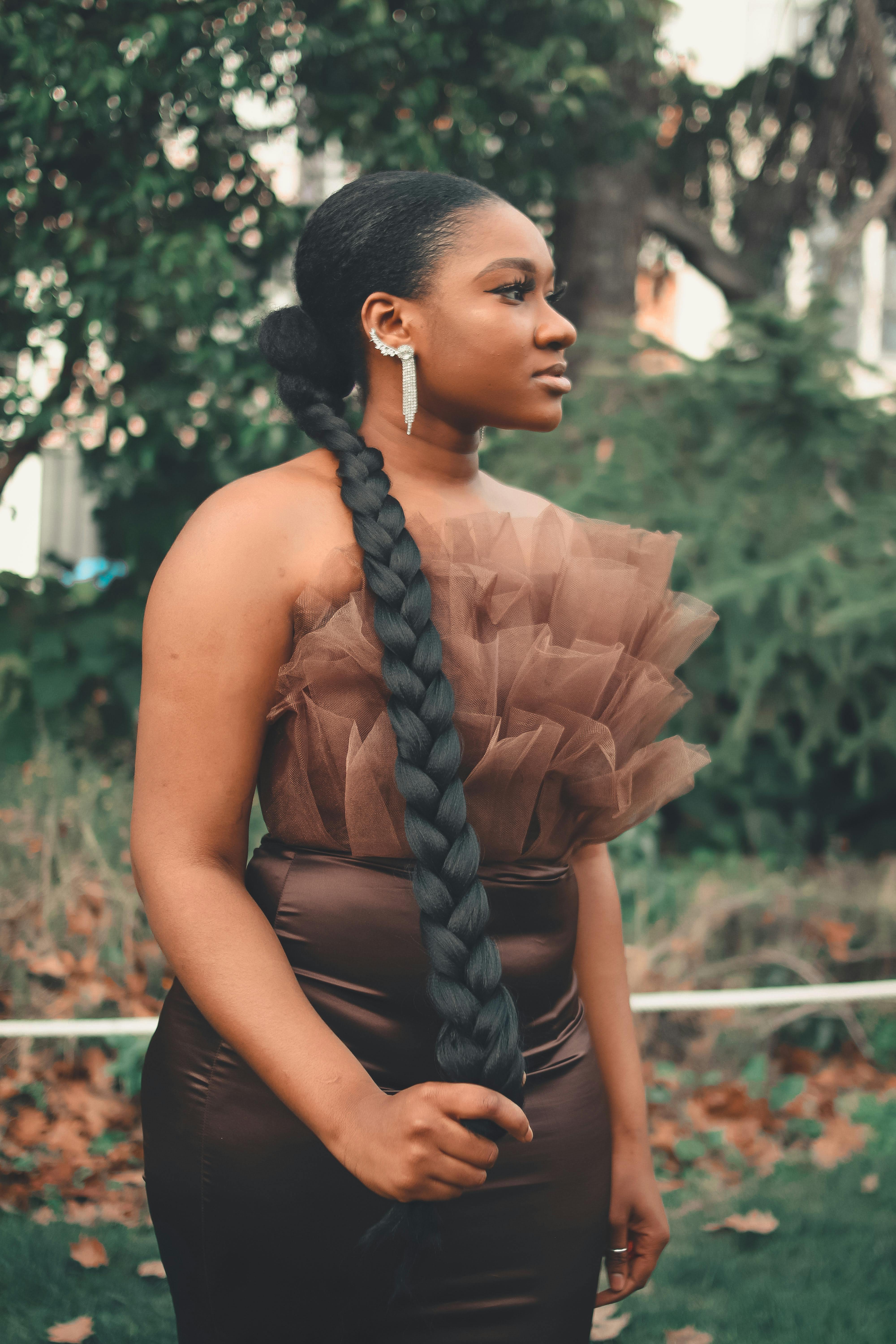 Woman with Long Braided Hair · Free Stock Photo